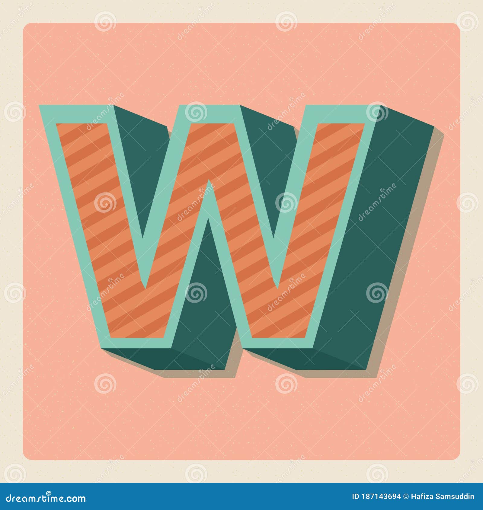 Letter W. Vector Illustration Decorative Design Stock Vector ...