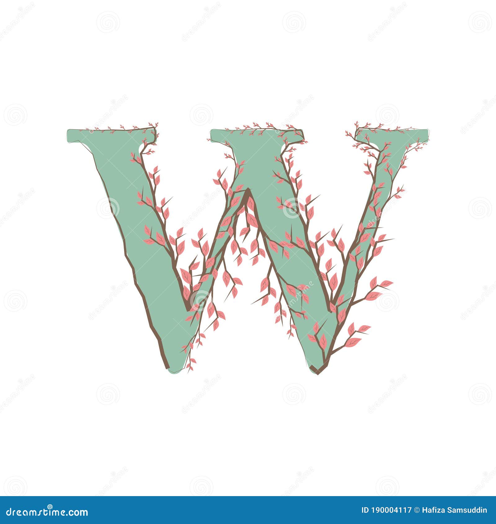 Letter W. Vector Illustration Decorative Design Stock Vector ...