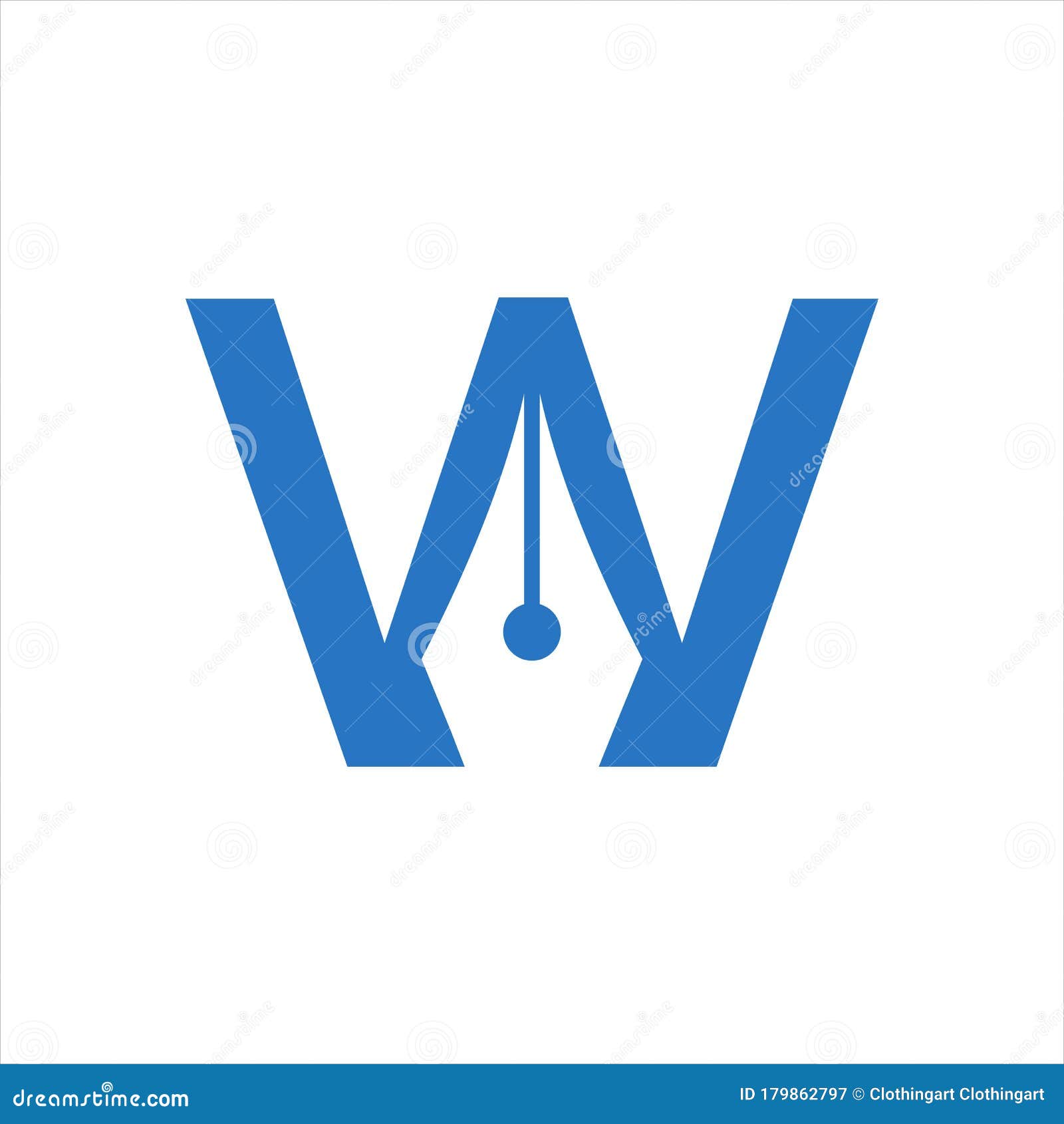 Letter W Vector Logo Pen Education. Graphic Modern Initials Stock ...