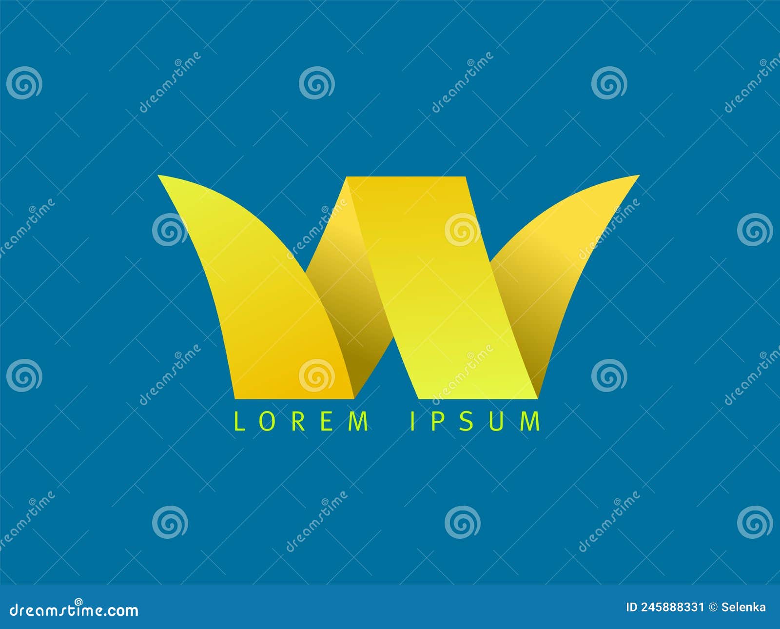 Letter W Vector Logo Symbol, W Shaped Ribbon Symbol Stock Vector ...
