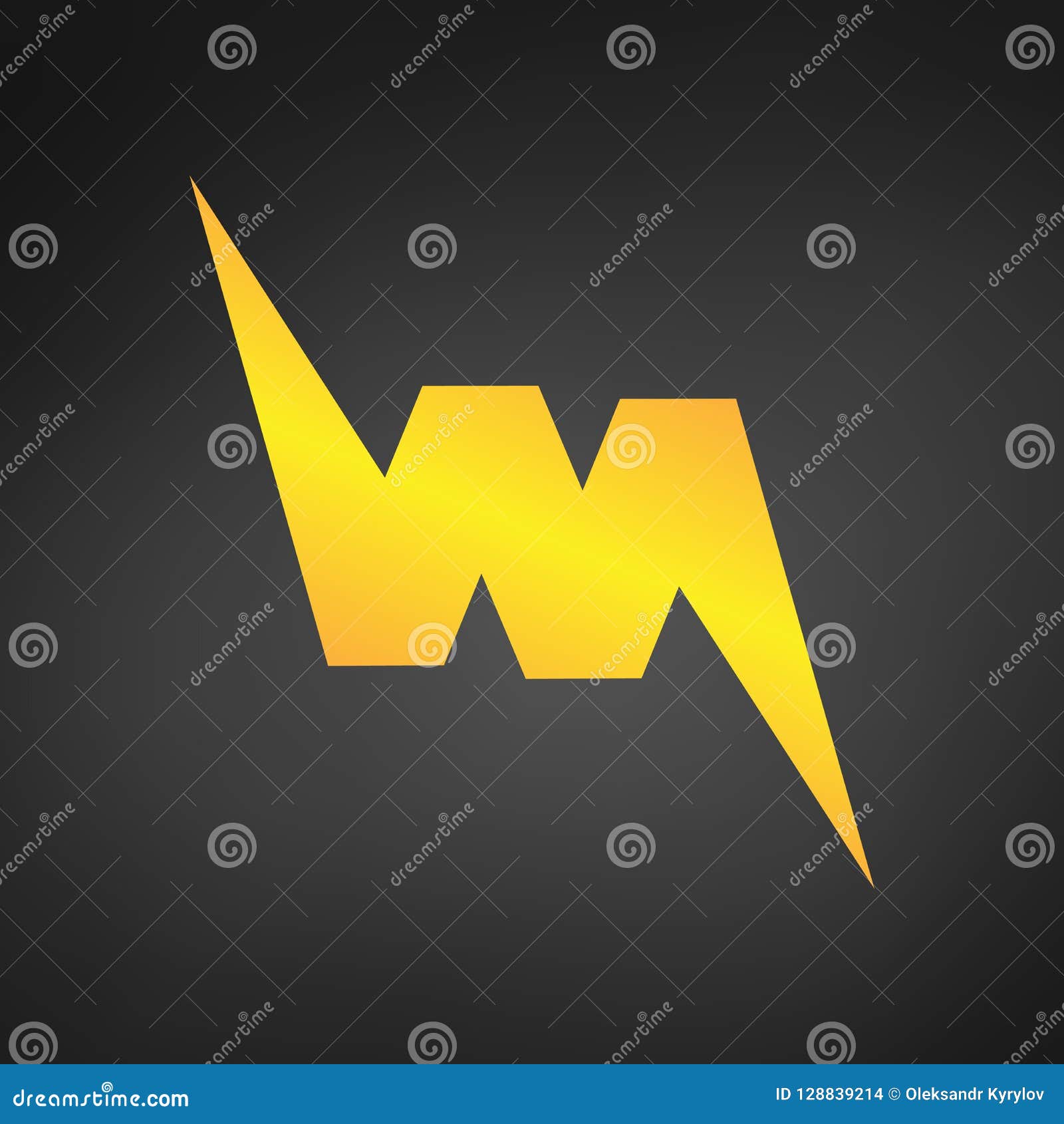 Letter W or VM Logo Icon Design Template Element Like Lightning. Vector ...