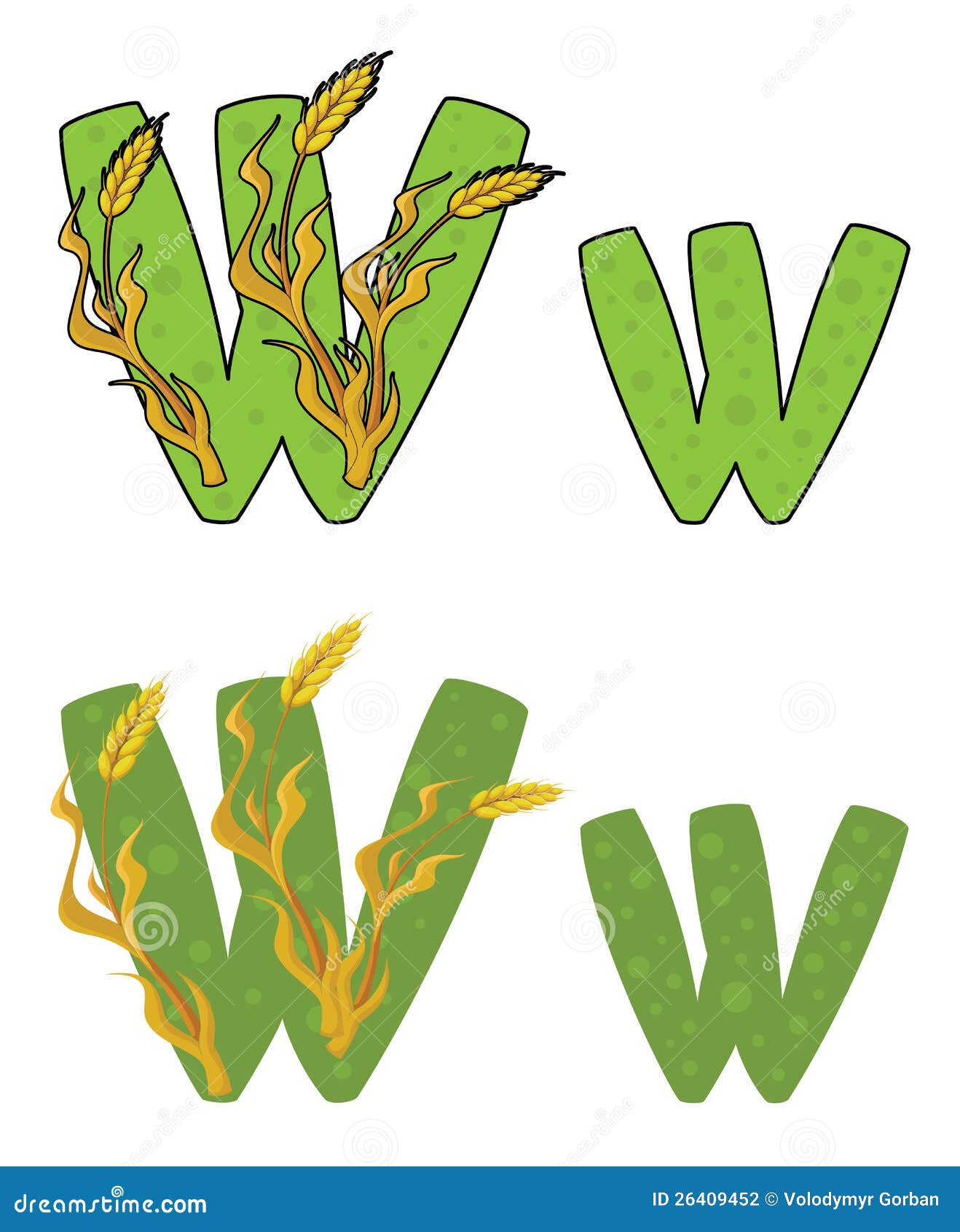 Letter M With Wheat Seed Logo Vector Illustration | CartoonDealer.com ...