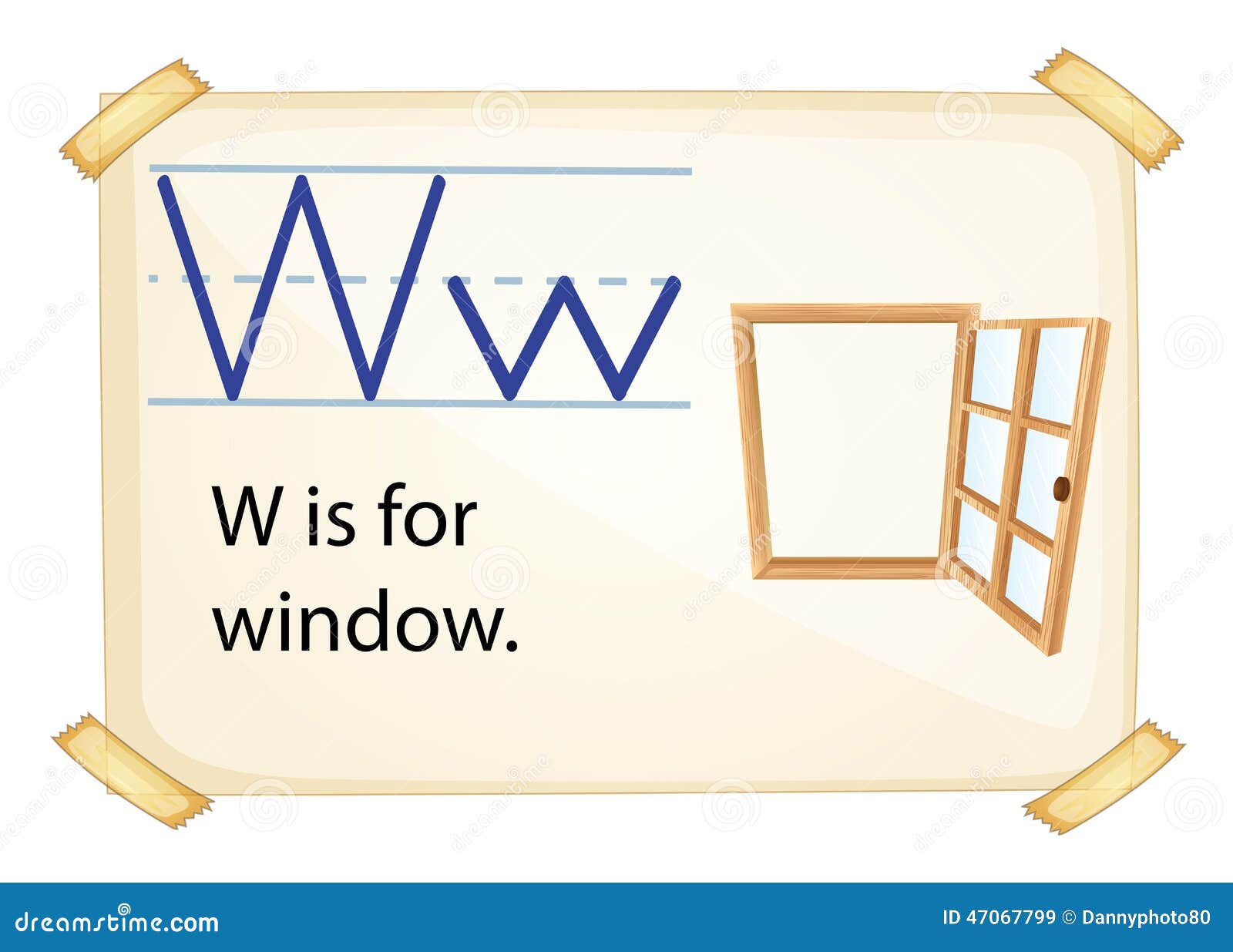 A letter W for window stock vector. Illustration of educate - 47067799