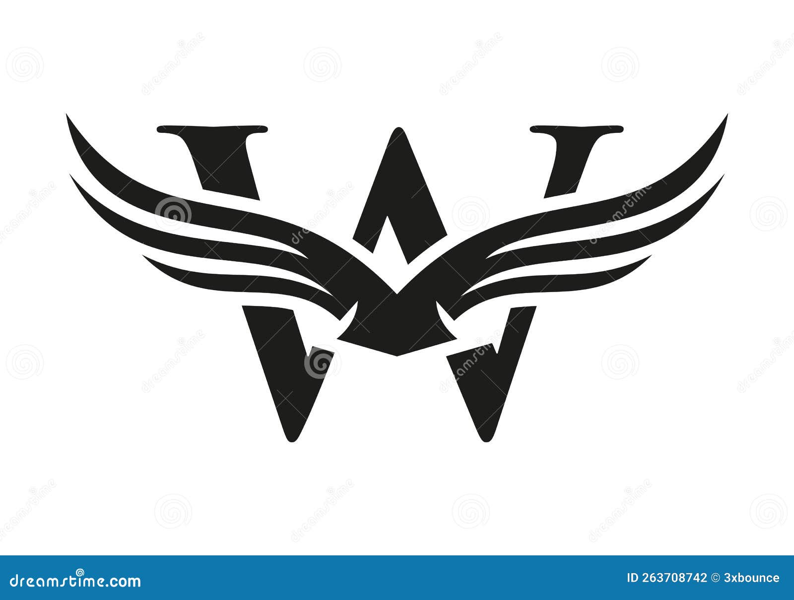 Letter W Wing Logo Design. Initial Flying Wing W Letter Logo. Letter W ...