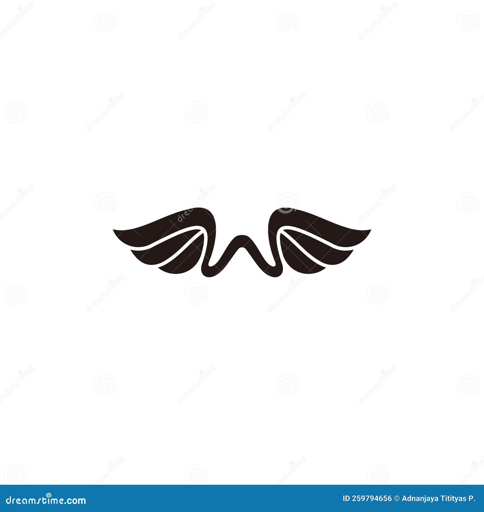 Letter W Wings Imple Geometric Curves Logo Vector Stock Vector ...
