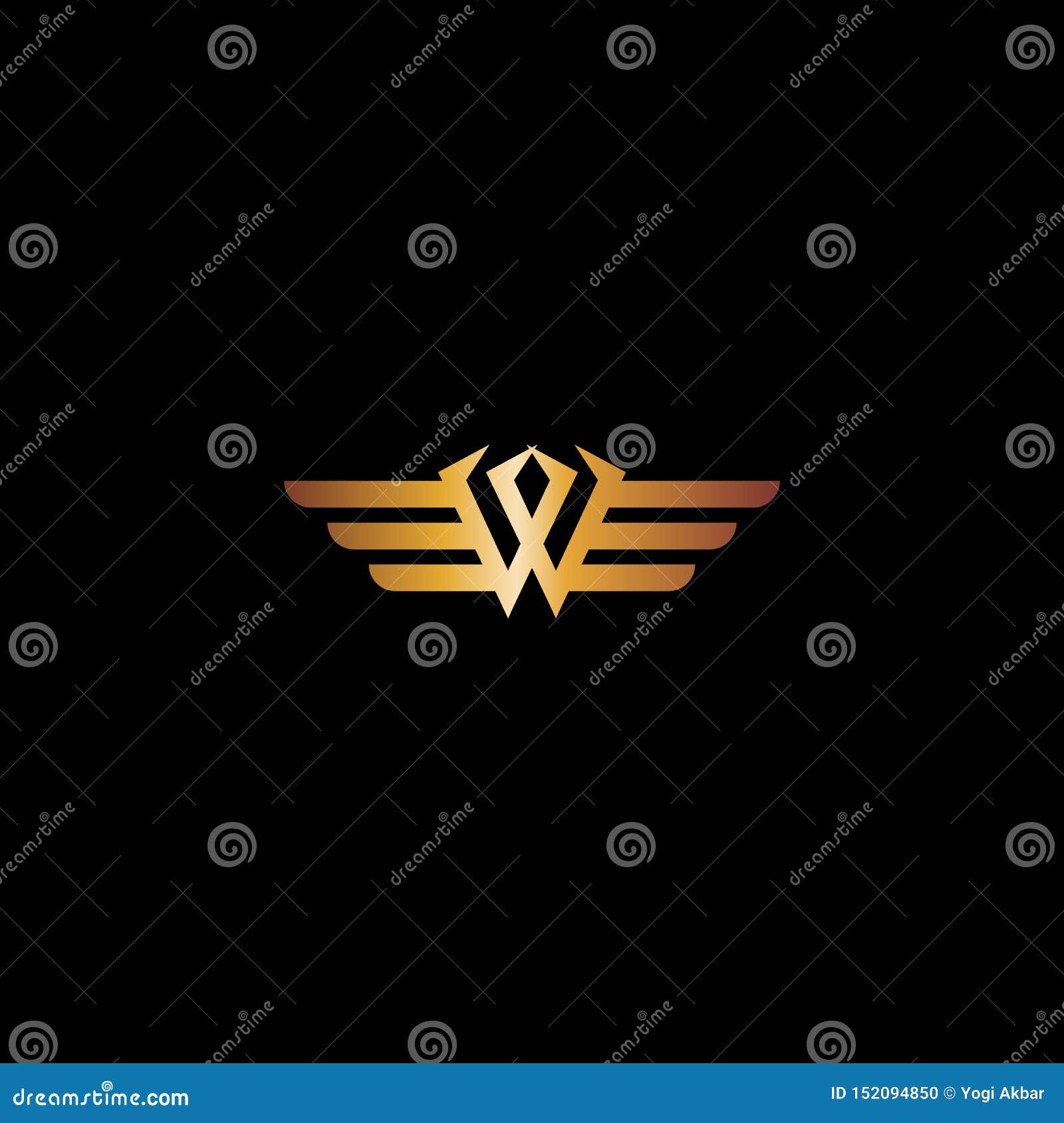 Letter W Wings Luxury Logo Design Concept Template Stock Vector ...