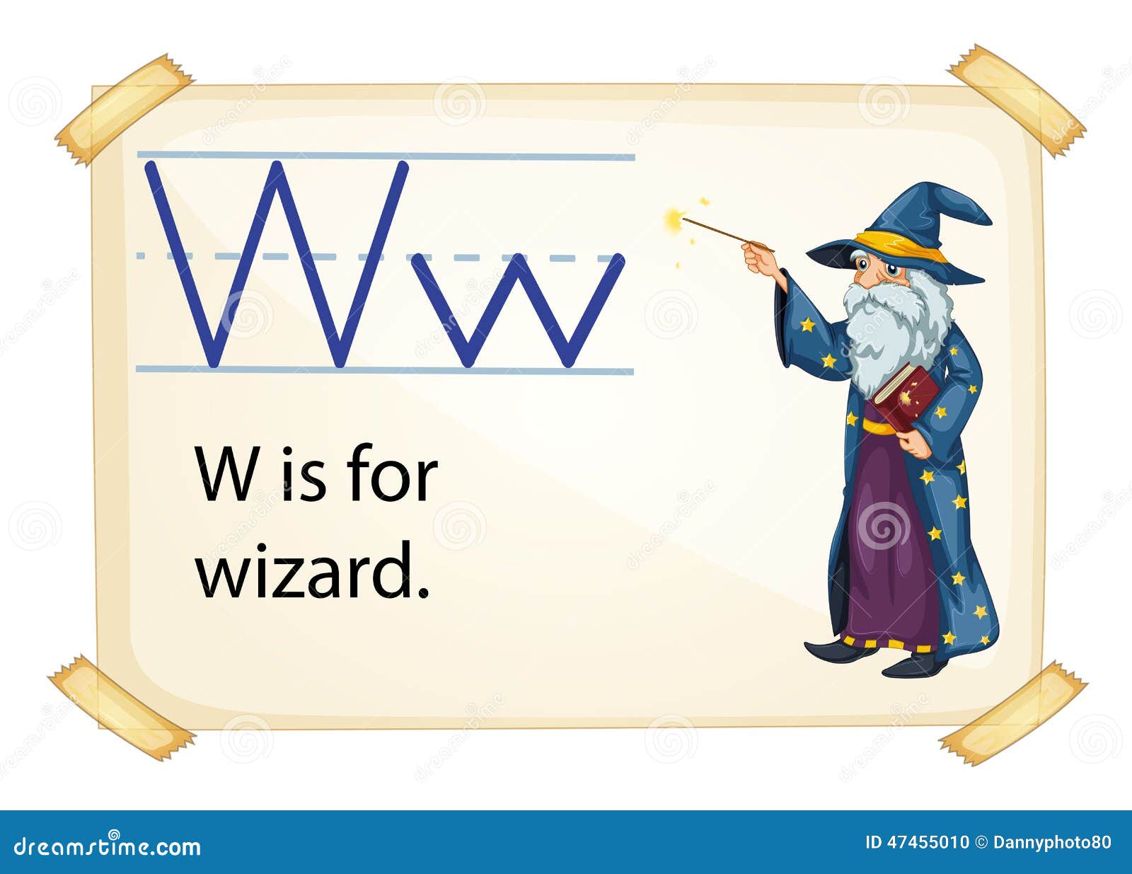 A letter W for wizard stock vector. Illustration of school - 47455010