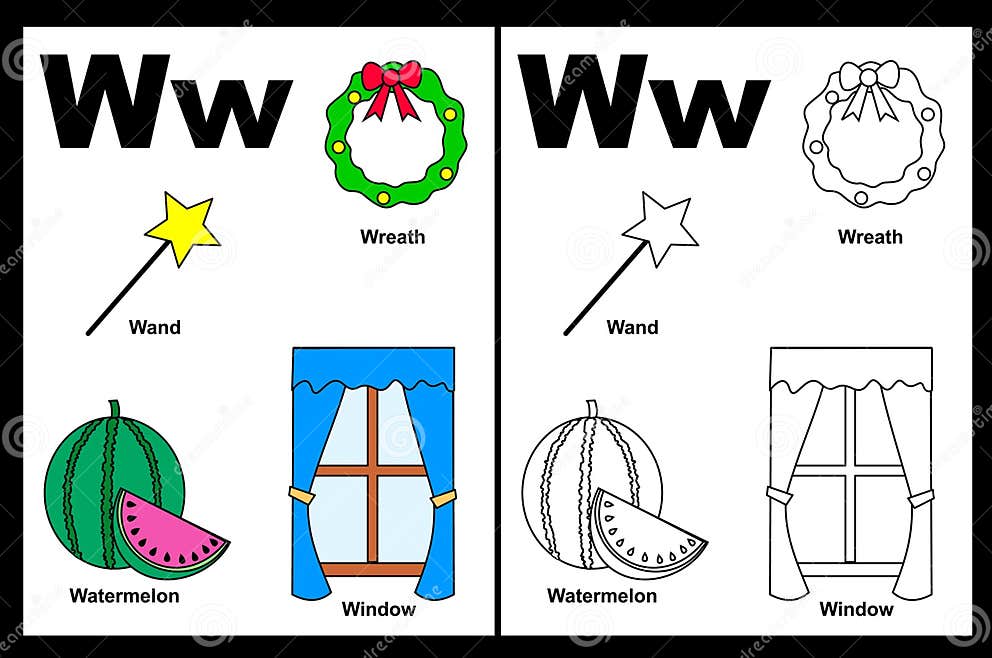 Letter W worksheet stock vector. Illustration of capital - 24257848