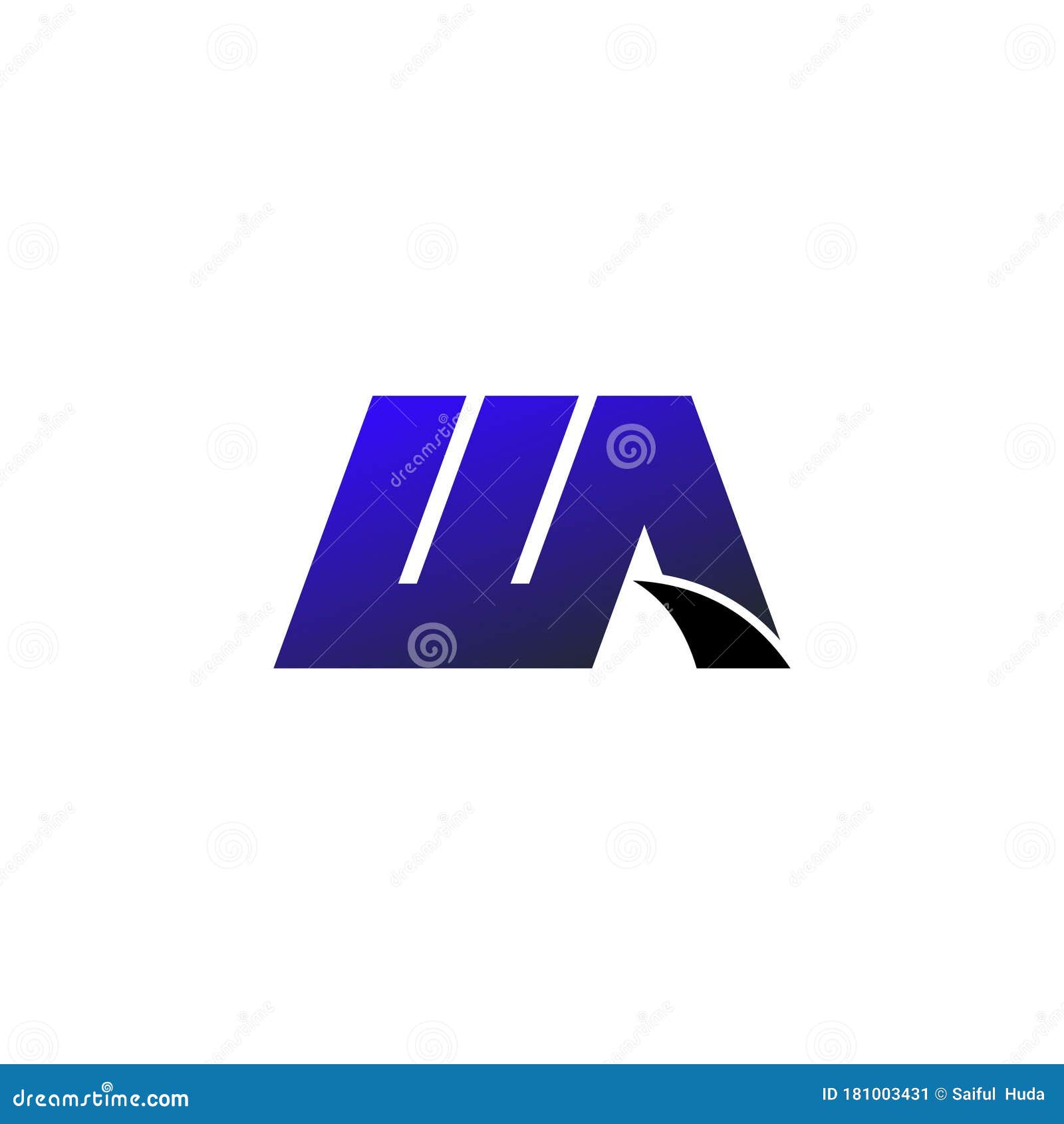 Letter WA Simple Logo Icon Design Vector. Stock Vector - Illustration ...