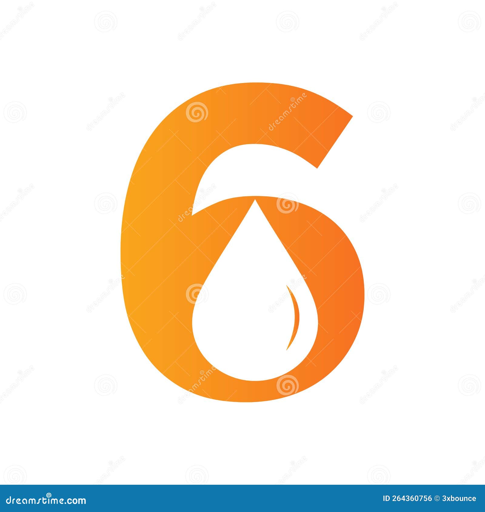 Letter 6 Water Logo Element Vector Template. Water Drop Logo Symbol ...