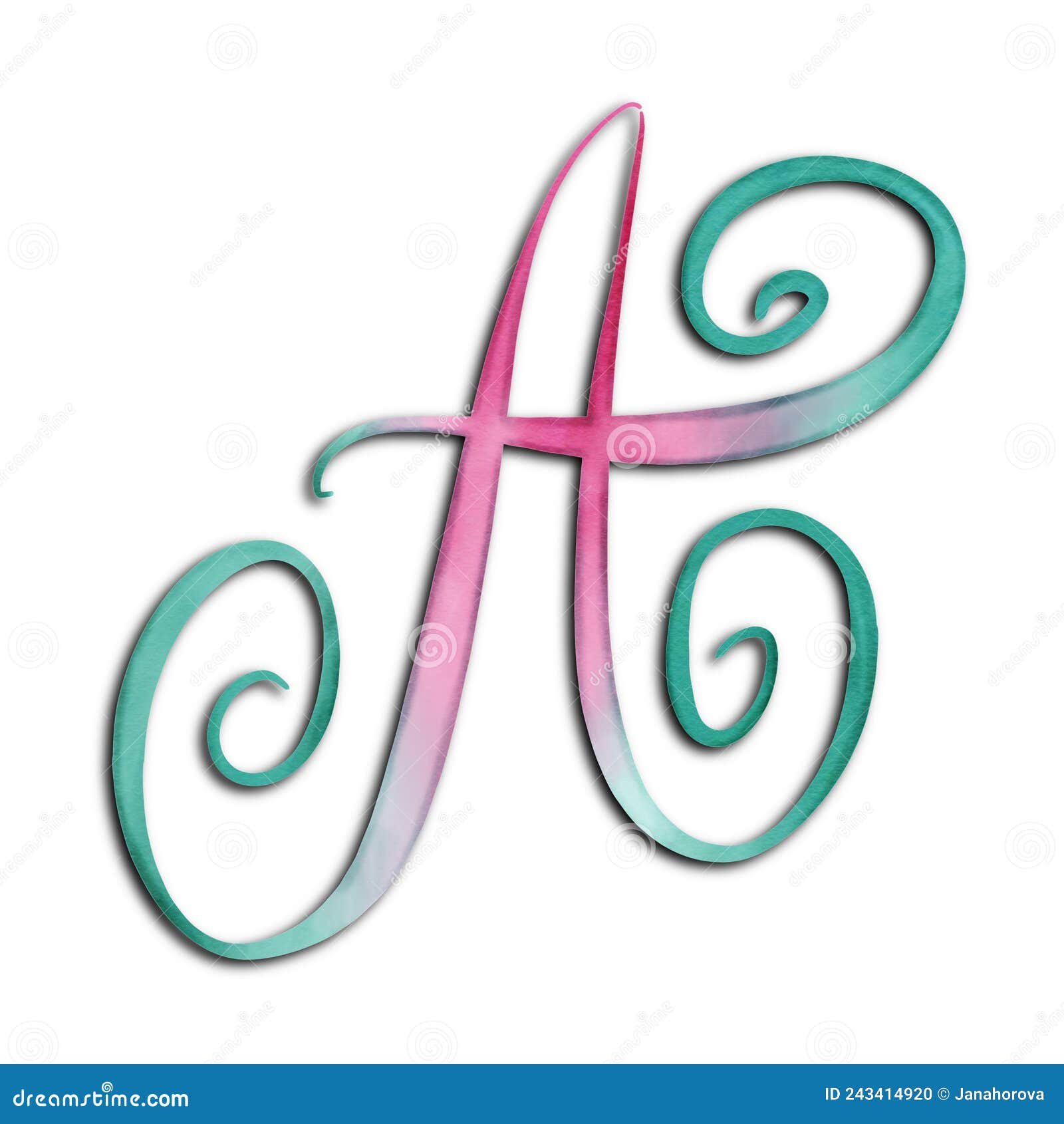 Letter a stock illustration. Illustration of calligraphic - 243414920