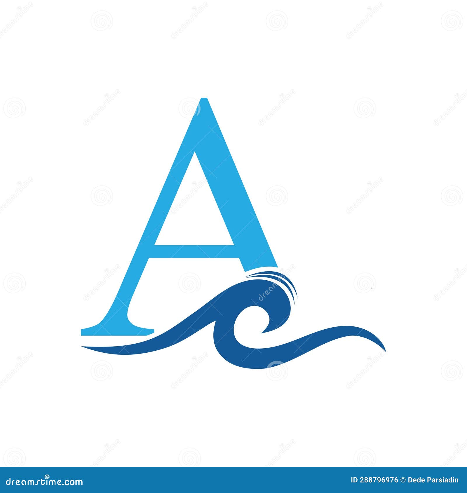 A Letter Wave Logo Template Vector Illustration Stock Vector ...