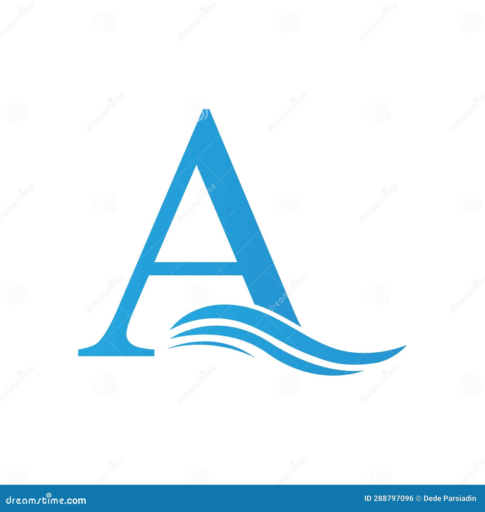 A Letter Wave Logo Template Vector Illustration Stock Vector ...
