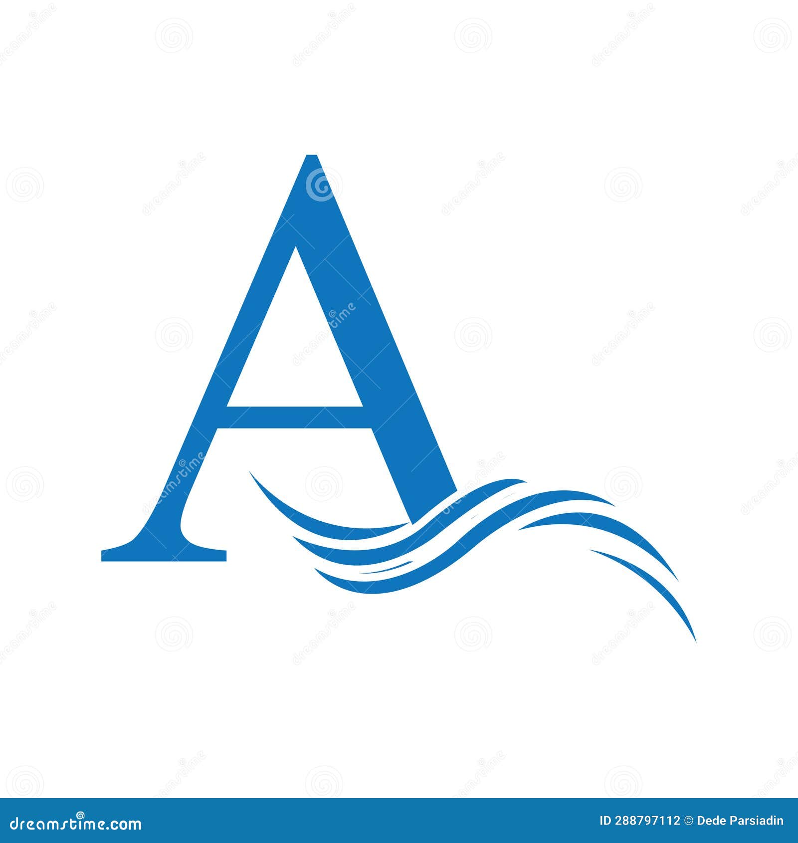 A Letter Wave Logo Template Vector Illustration Stock Vector ...