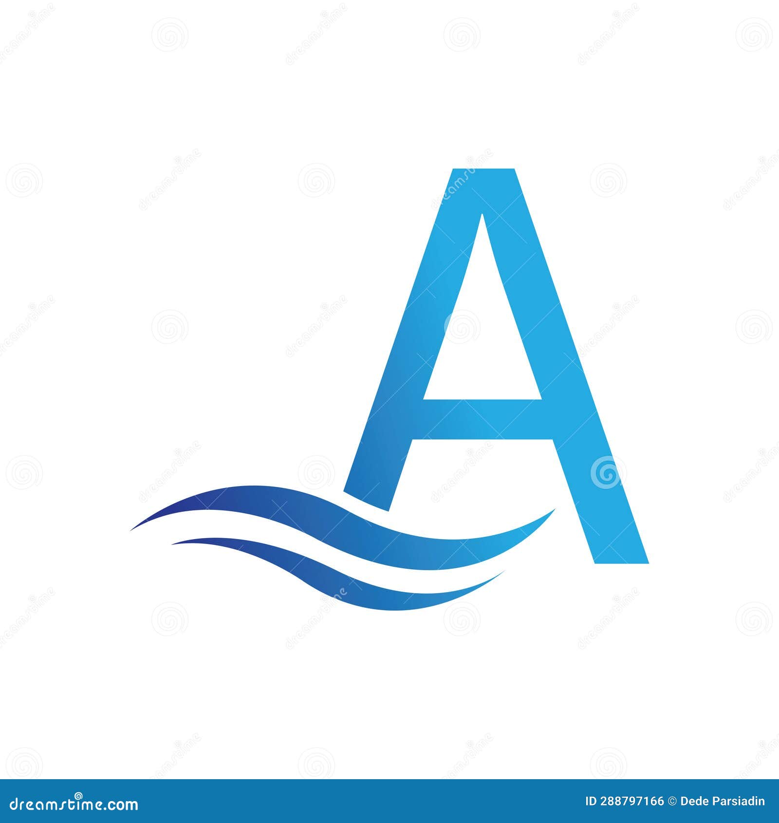 A Letter Wave Logo Template Vector Illustration Stock Vector ...