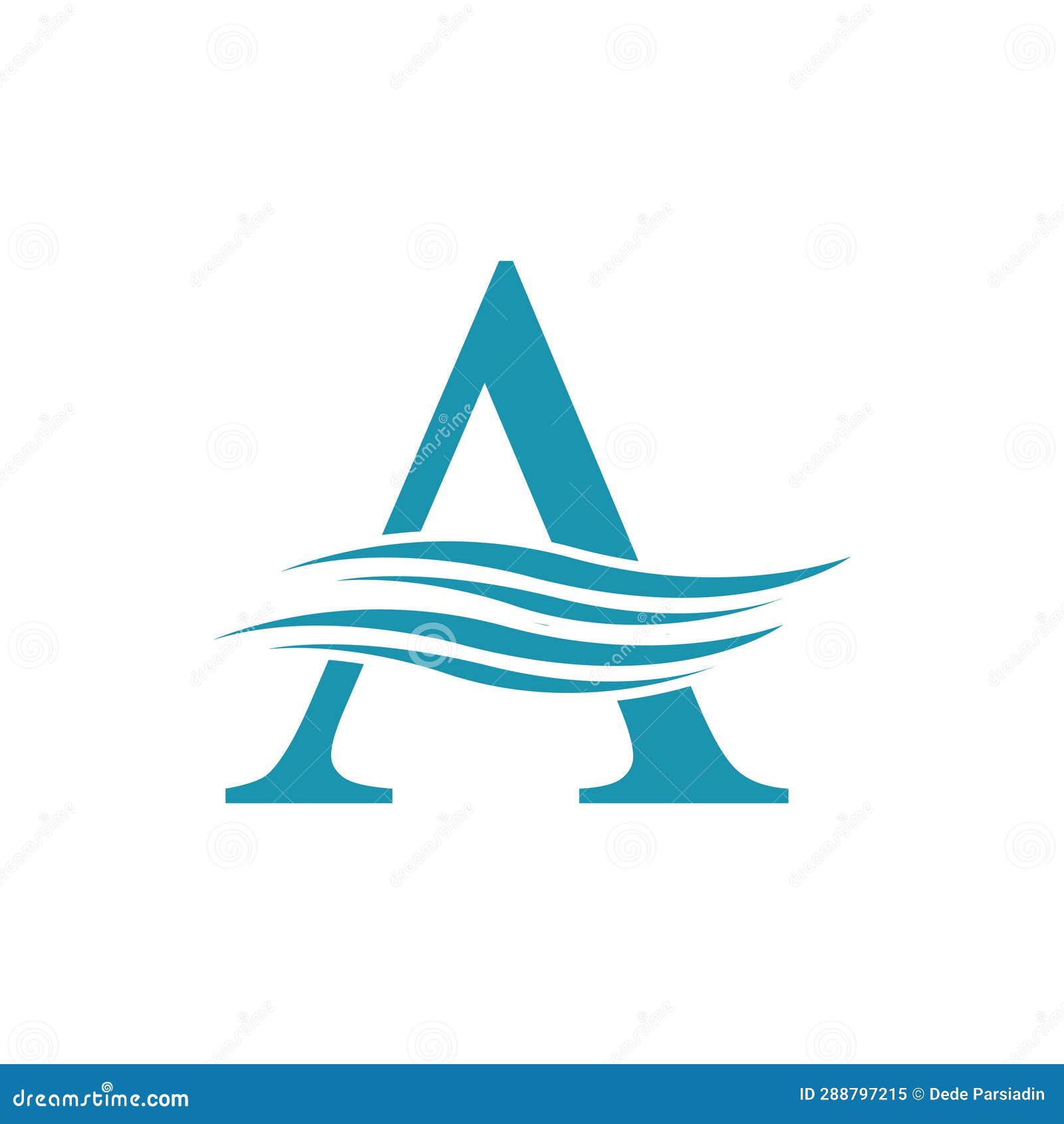 A Letter Wave Logo Template Vector Illustration Stock Vector ...