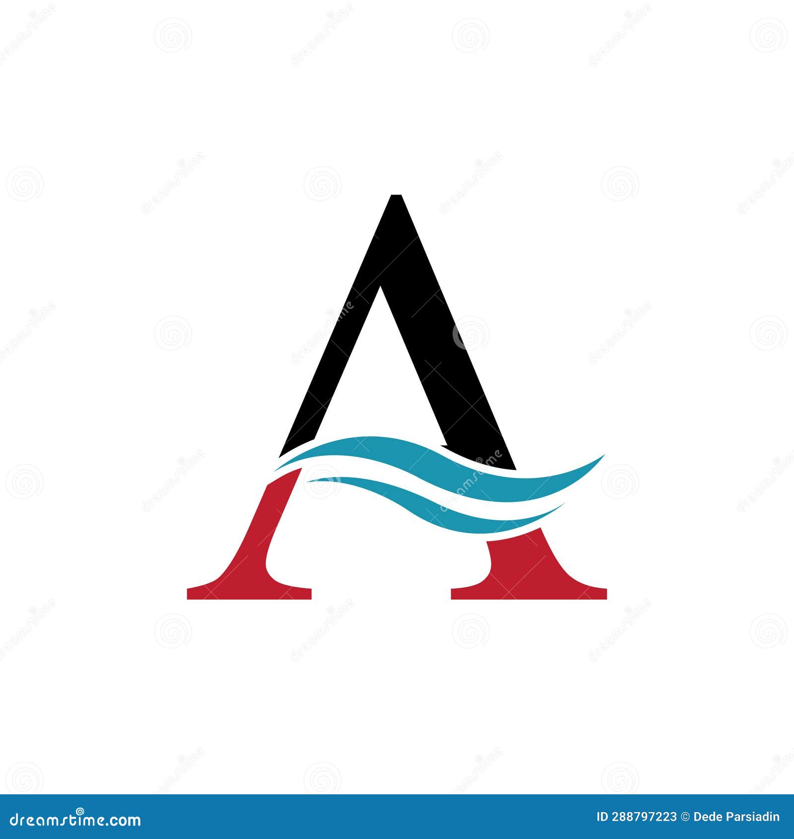 A Letter Wave Logo Template Vector Illustration Stock Vector ...