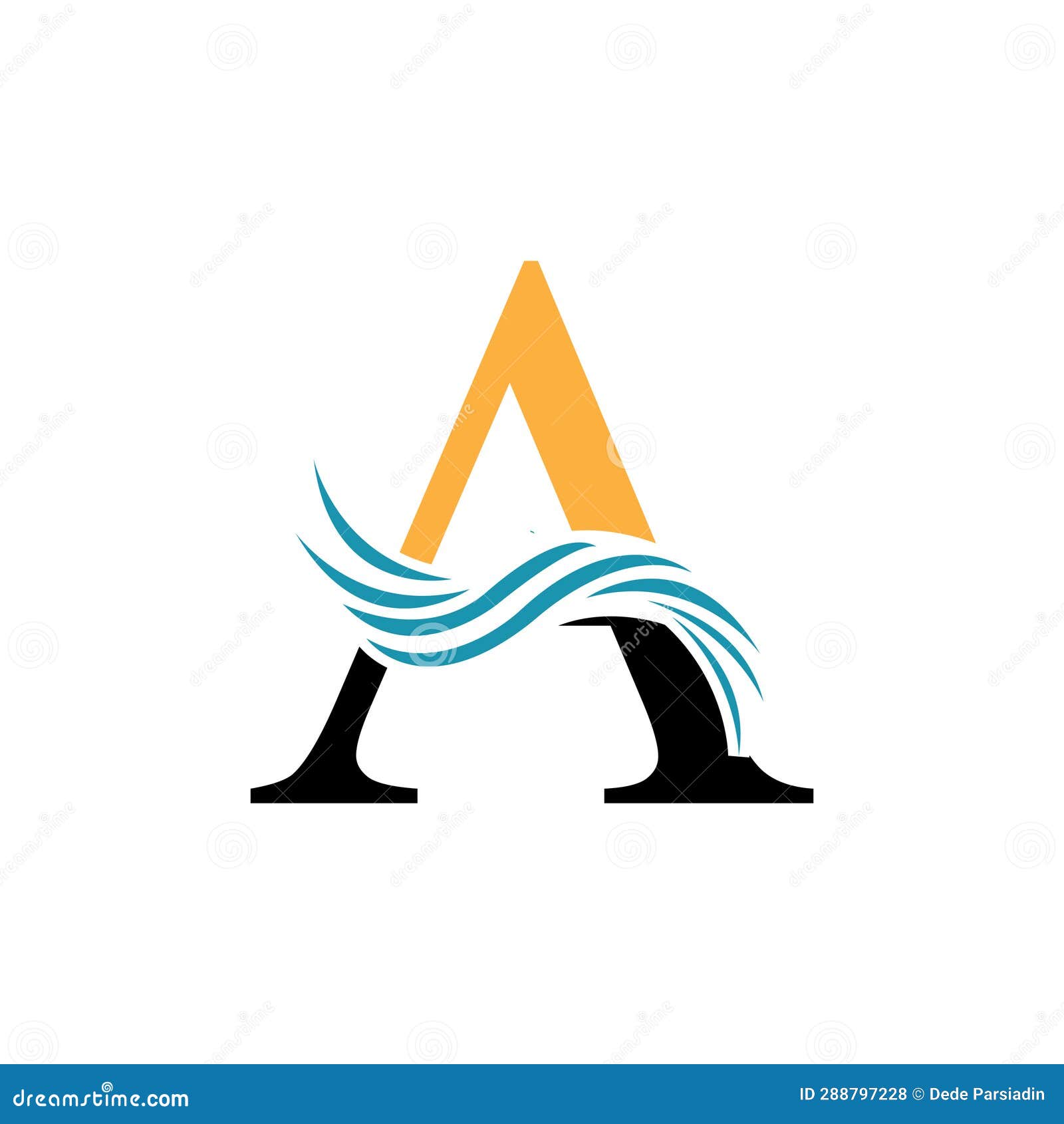 A Letter Wave Logo Template Vector Illustration Stock Vector ...