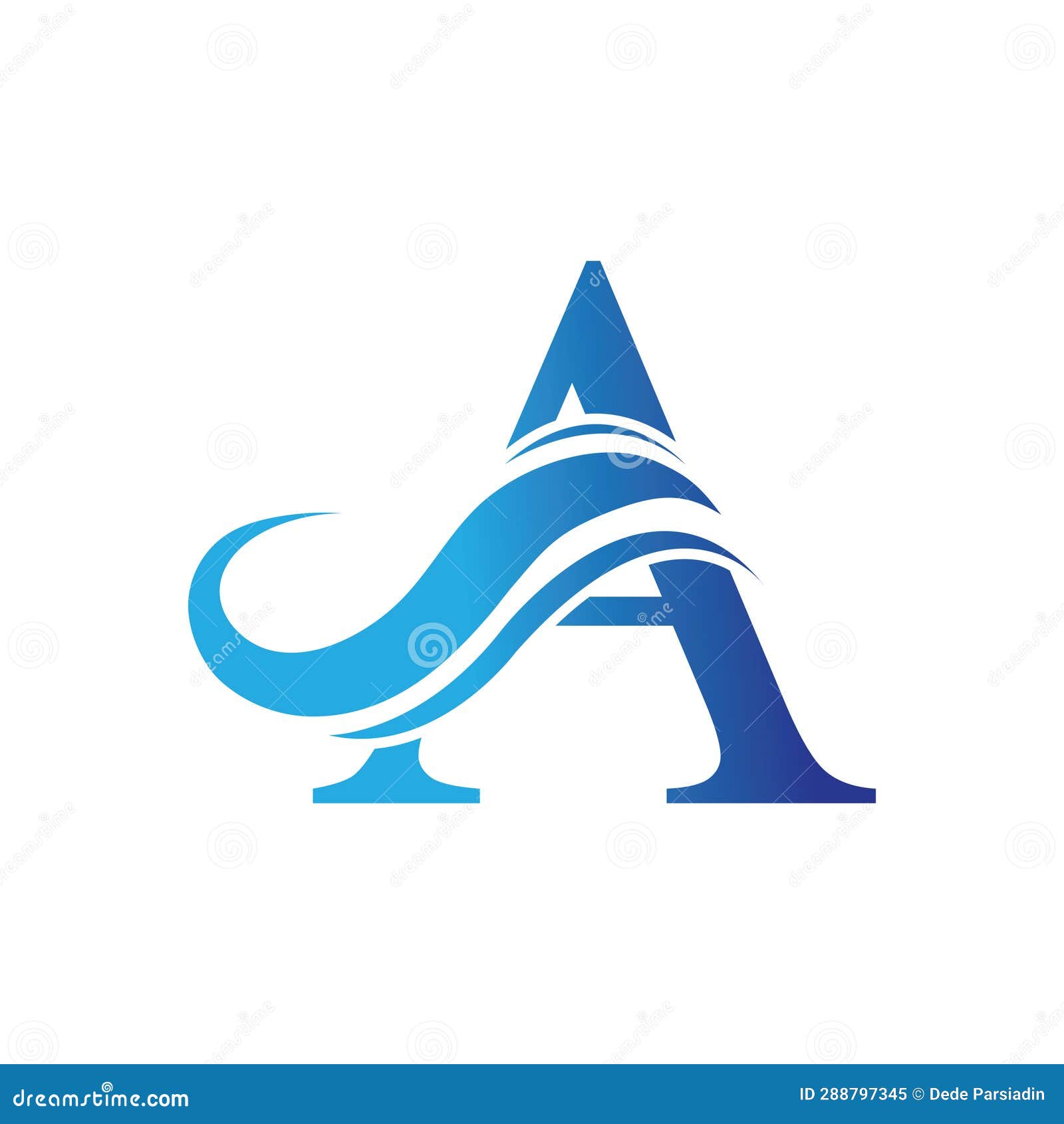 A Letter Wave Logo Template Vector Illustration Stock Vector ...
