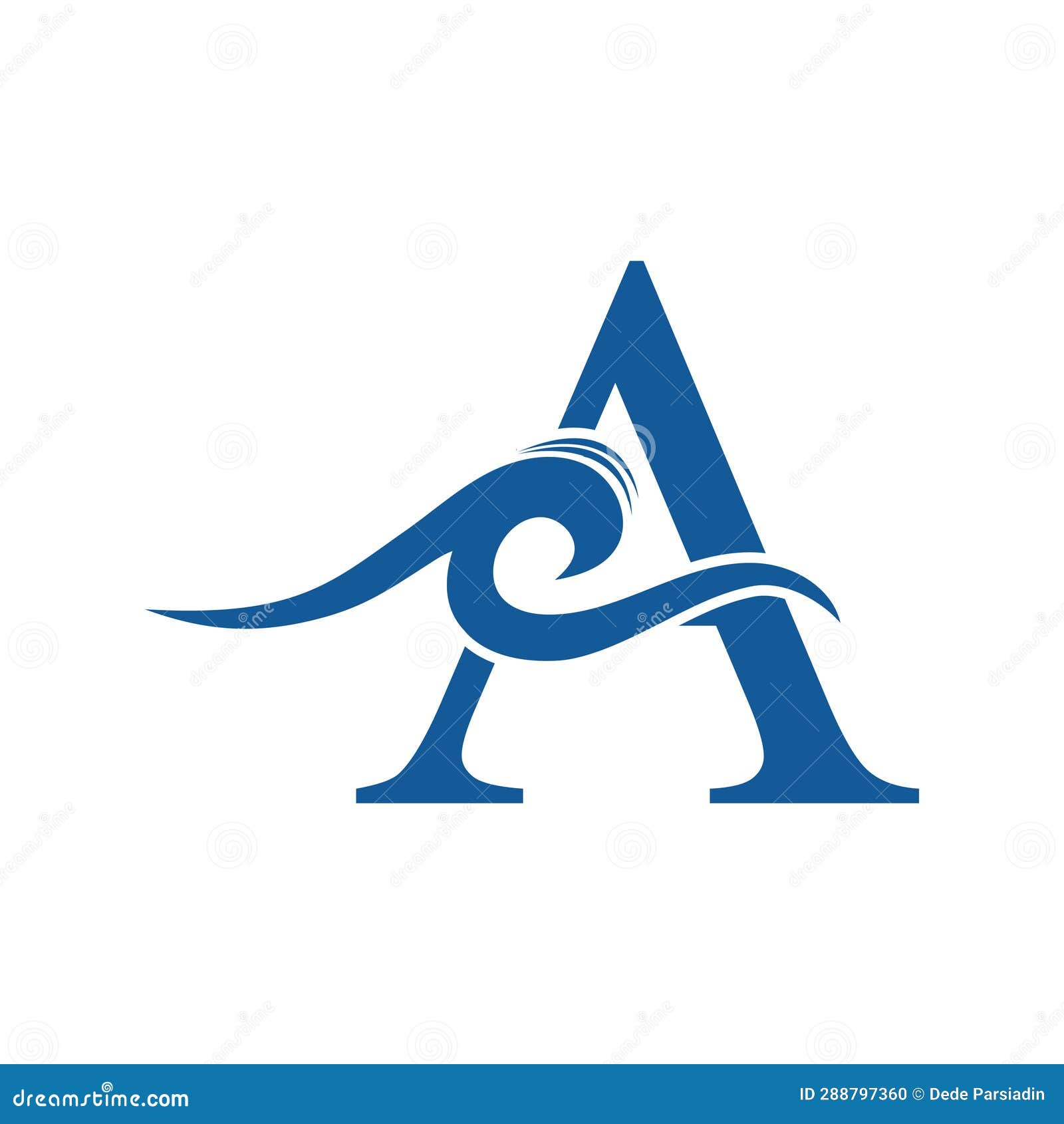 A Letter Wave Logo Template Vector Illustration Stock Vector ...