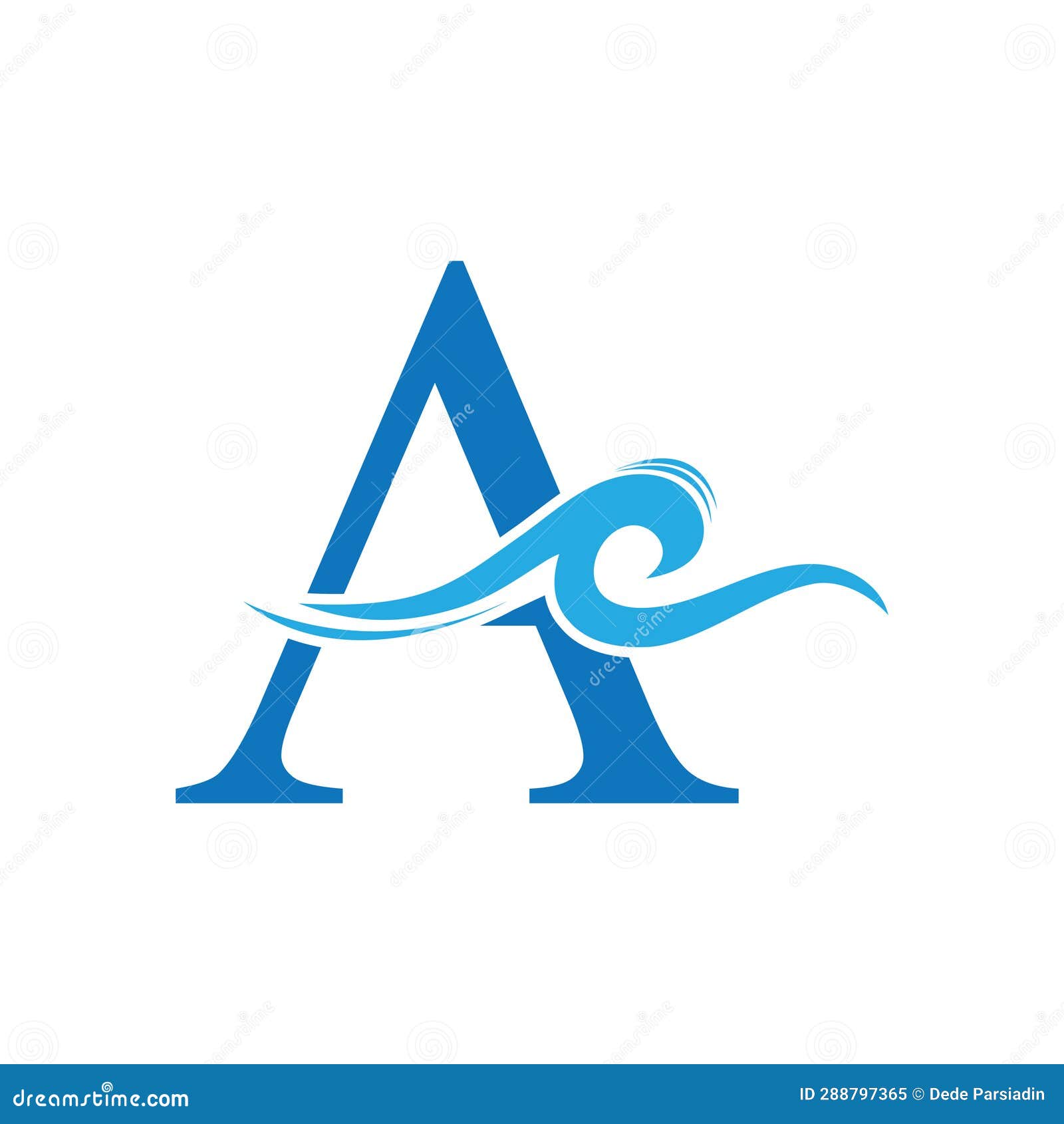 A Letter Wave Logo Template Vector Illustration Stock Vector ...