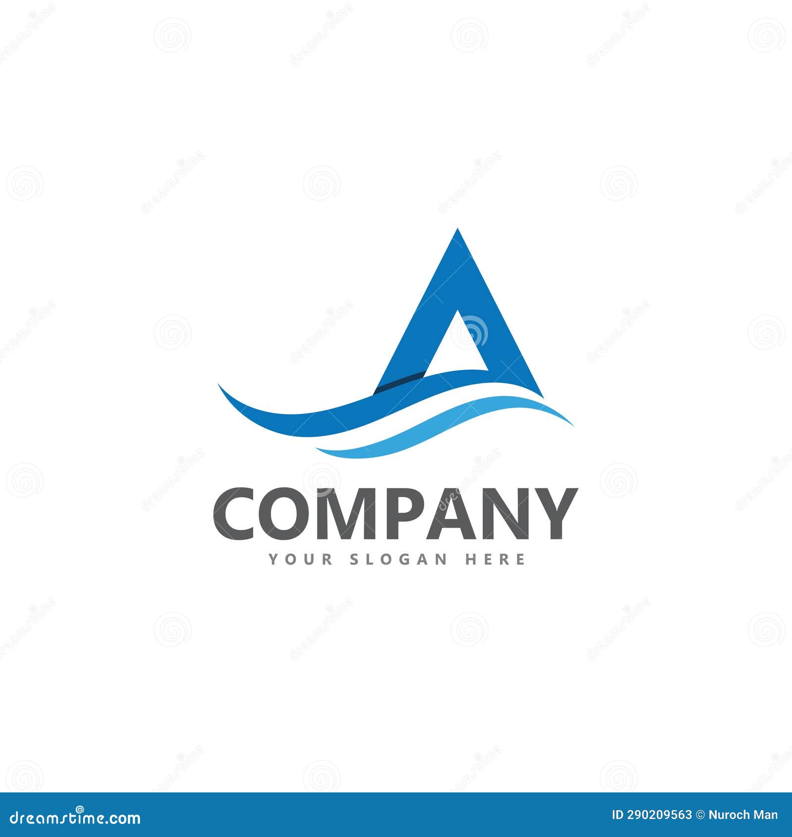 A Letter Wave Logo Template Vector Illustration Stock Vector ...