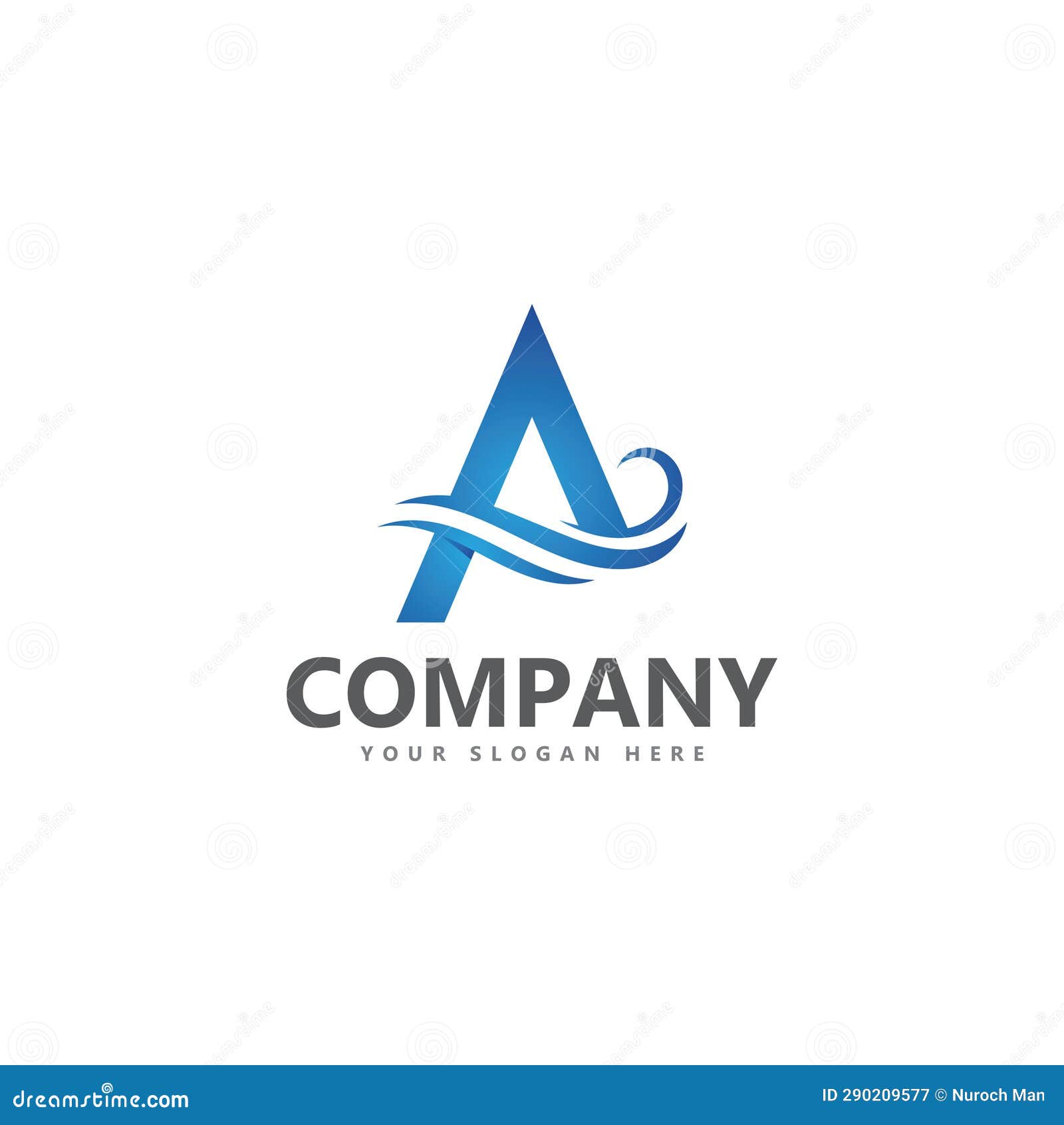 A Letter Wave Logo Template Vector Illustration Stock Vector ...