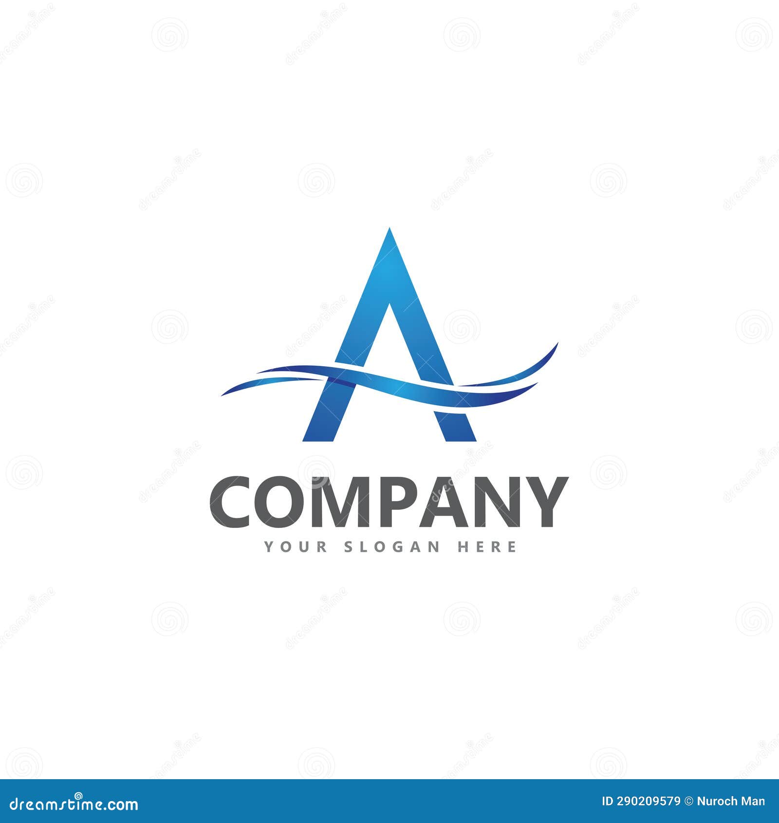 A Letter Wave Logo Template Vector Illustration Stock Vector ...