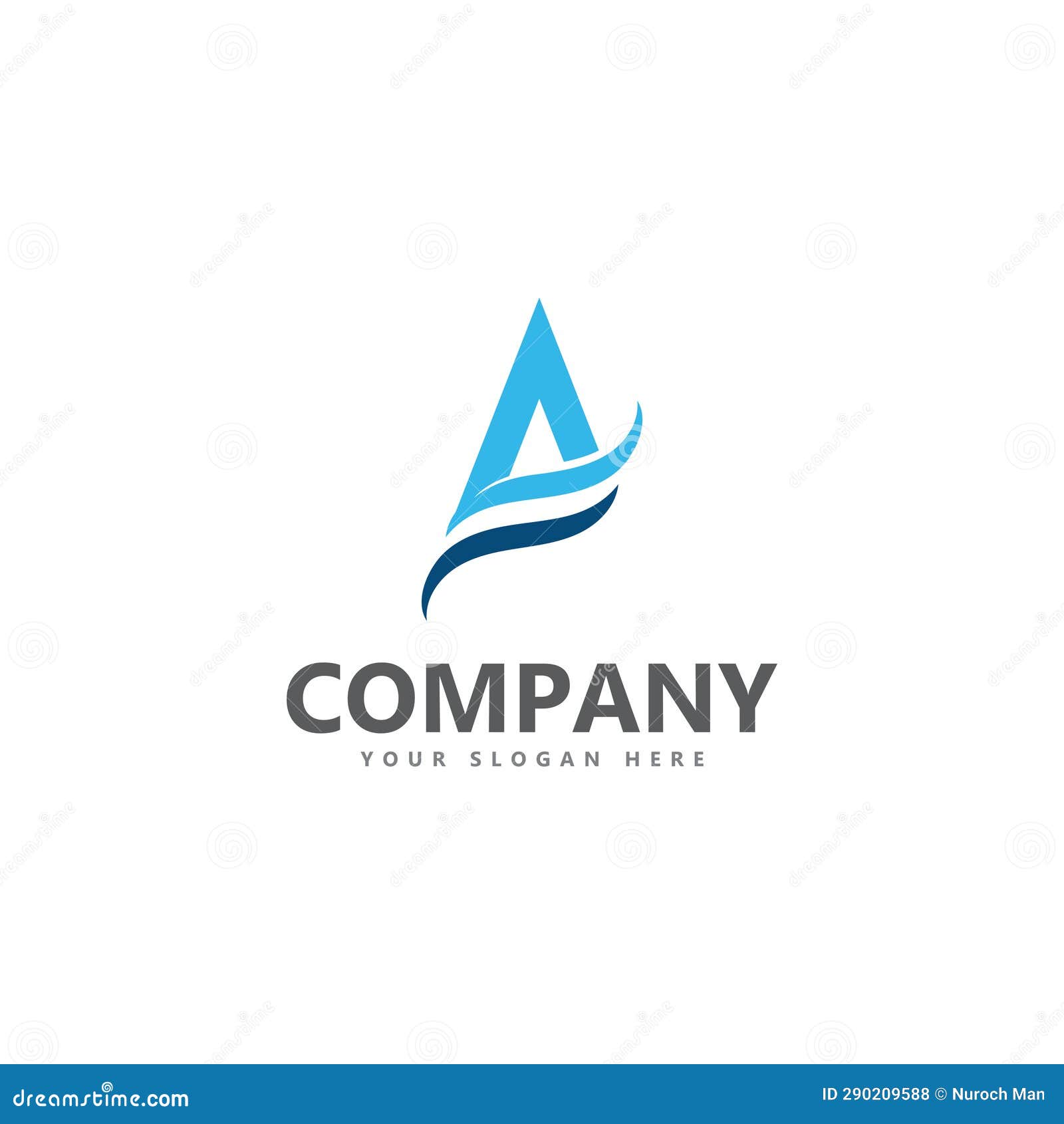 A Letter Wave Logo Template Vector Illustration Stock Vector ...