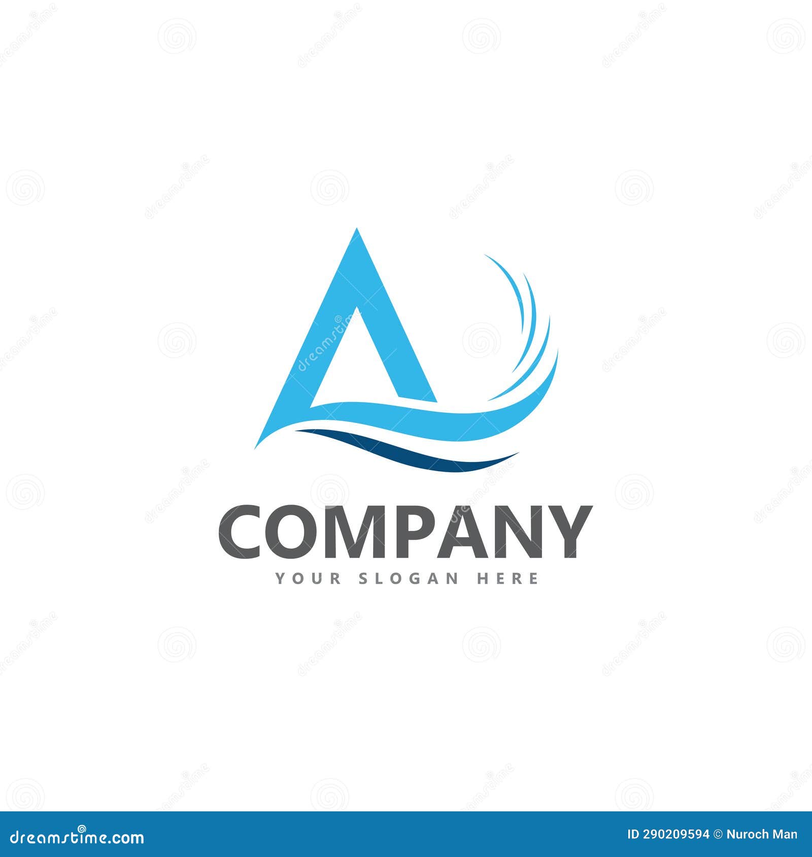 A Letter Wave Logo Template Vector Illustration Stock Vector ...