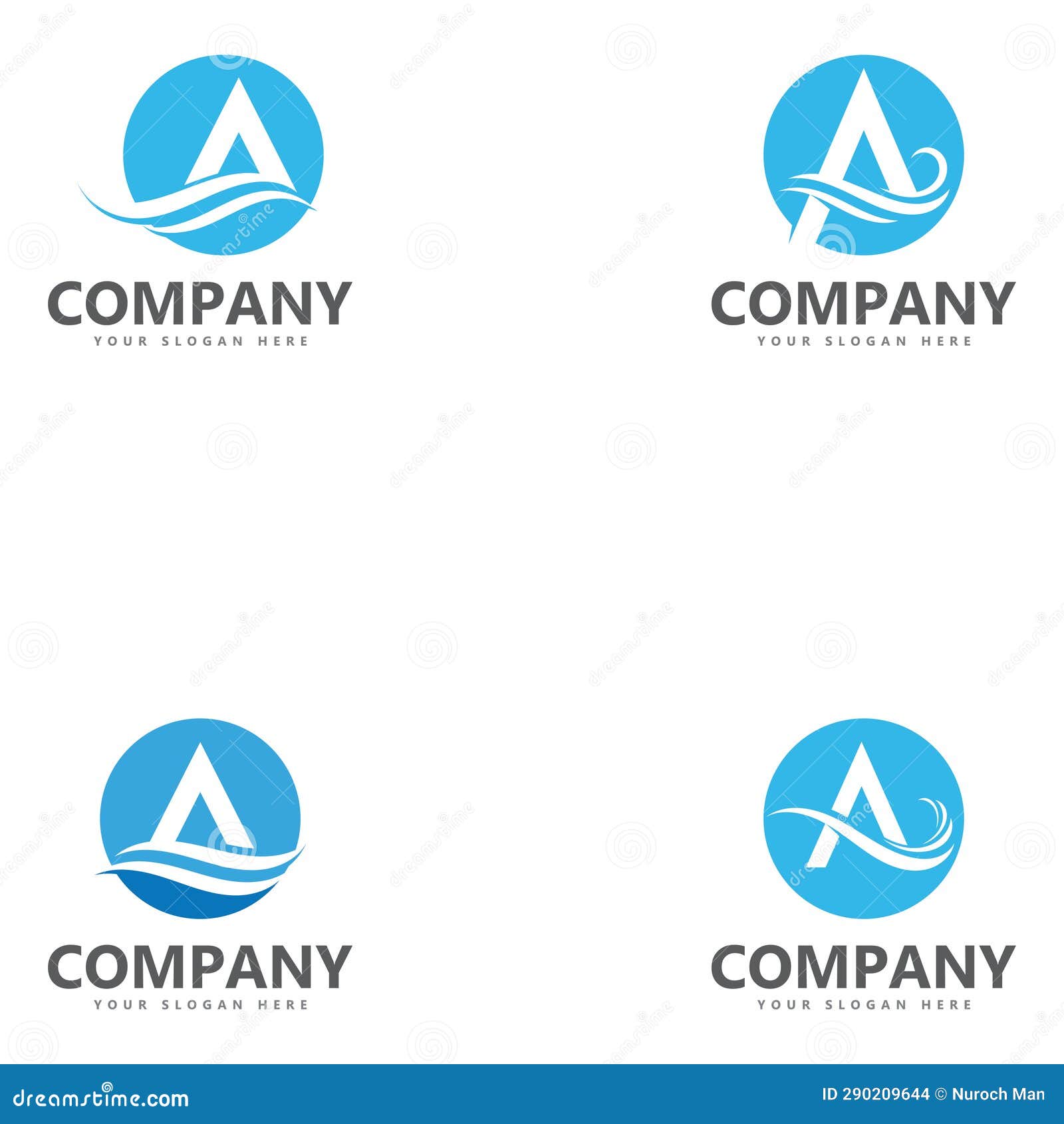 A Letter Wave Logo Template Vector Illustration Stock Vector ...