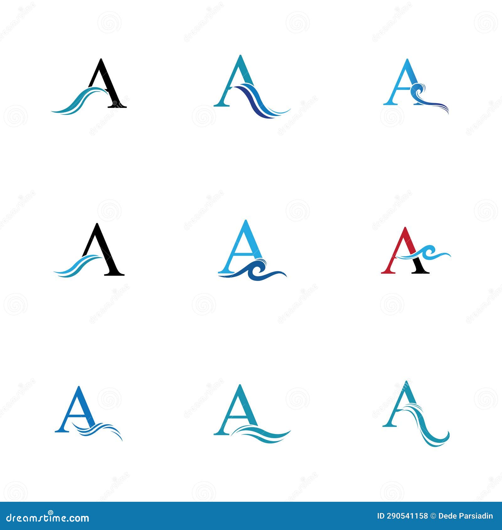 A Letter Wave Logo Template Vector Illustration Stock Vector ...