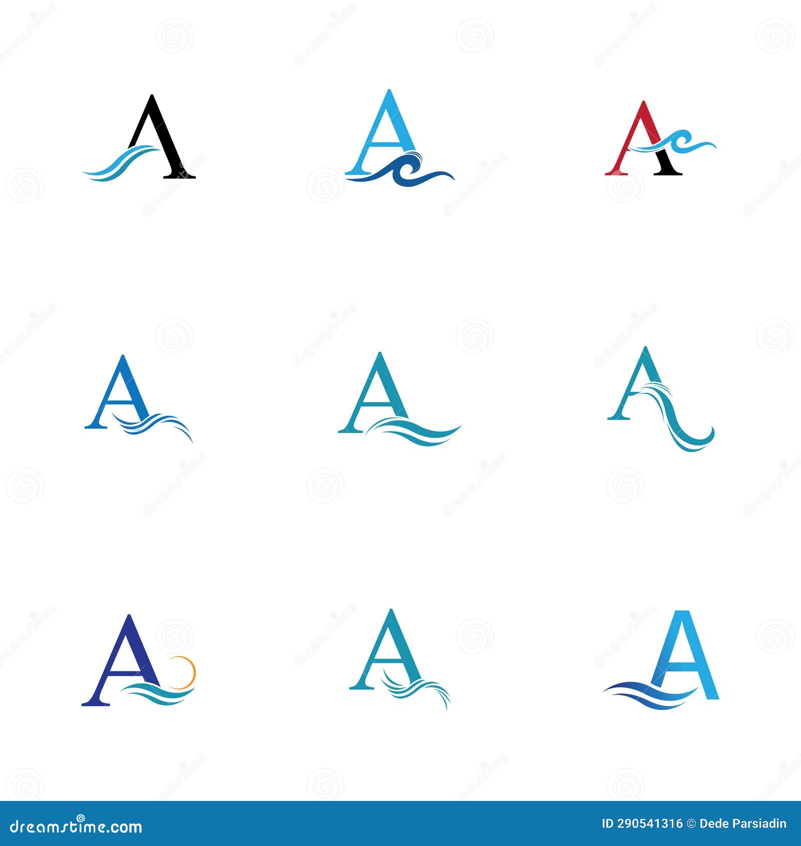 A Letter Wave Logo Template Vector Illustration Stock Vector ...