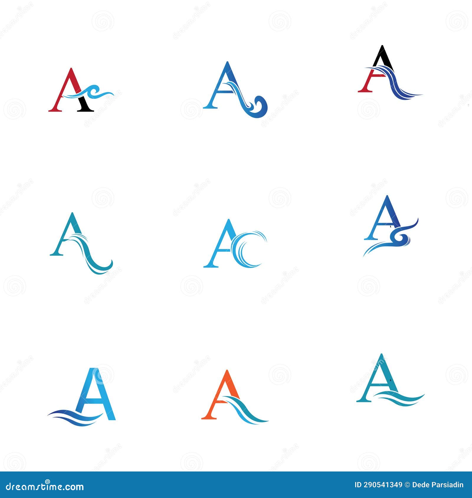 A Letter Wave Logo Template Vector Illustration Stock Vector ...