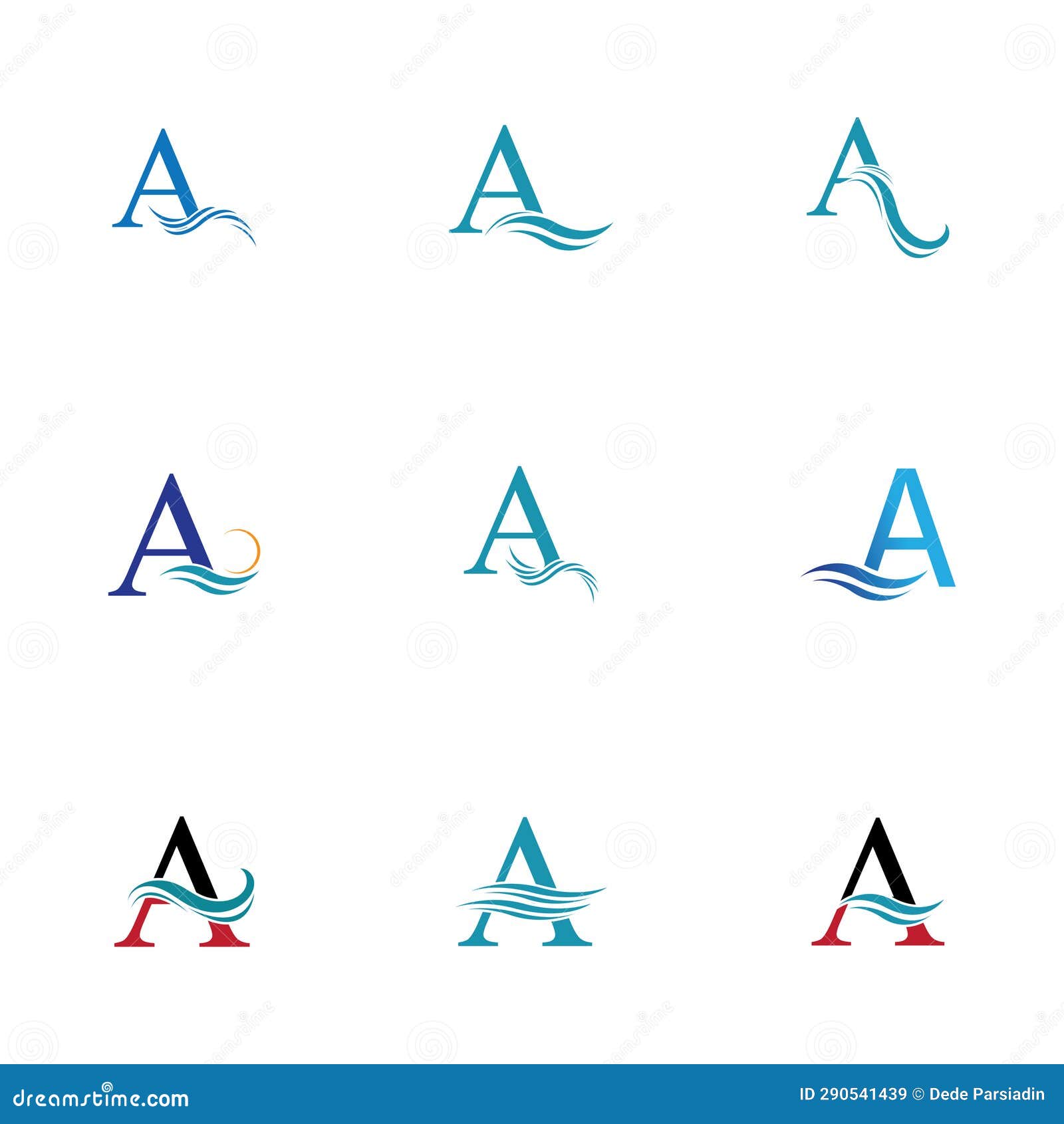 A Letter Wave Logo Template Vector Illustration Stock Vector ...