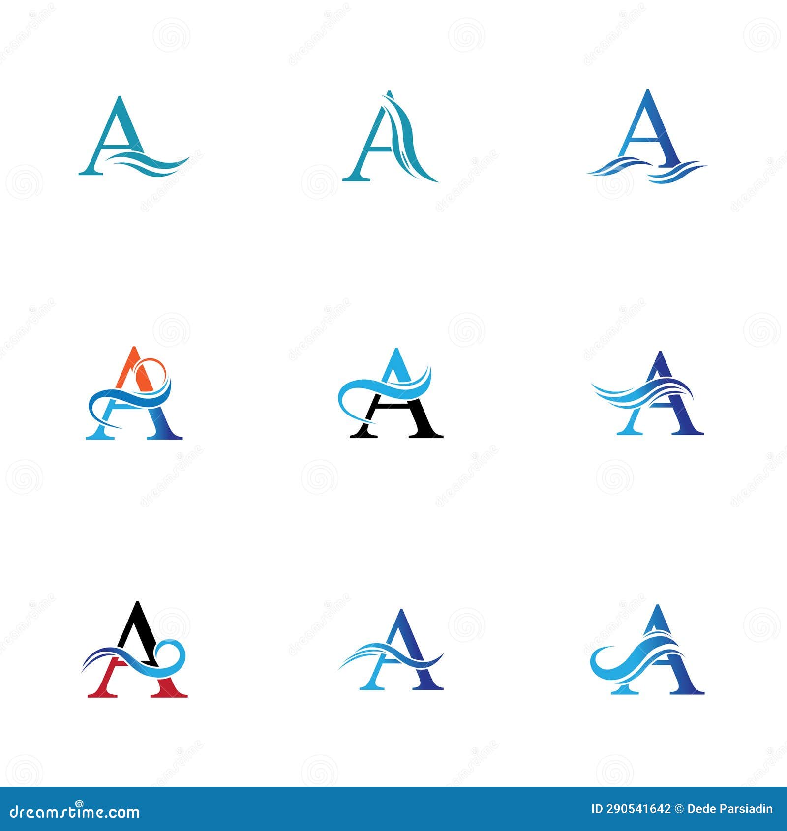A Letter Wave Logo Template Vector Illustration Stock Vector ...