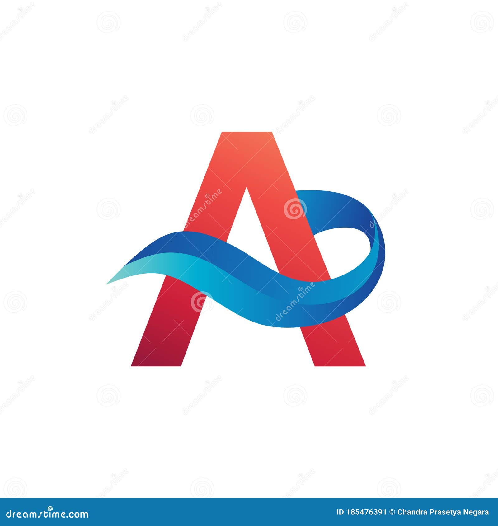 Letter a with Waves Logo Template Stock Vector - Illustration of ...