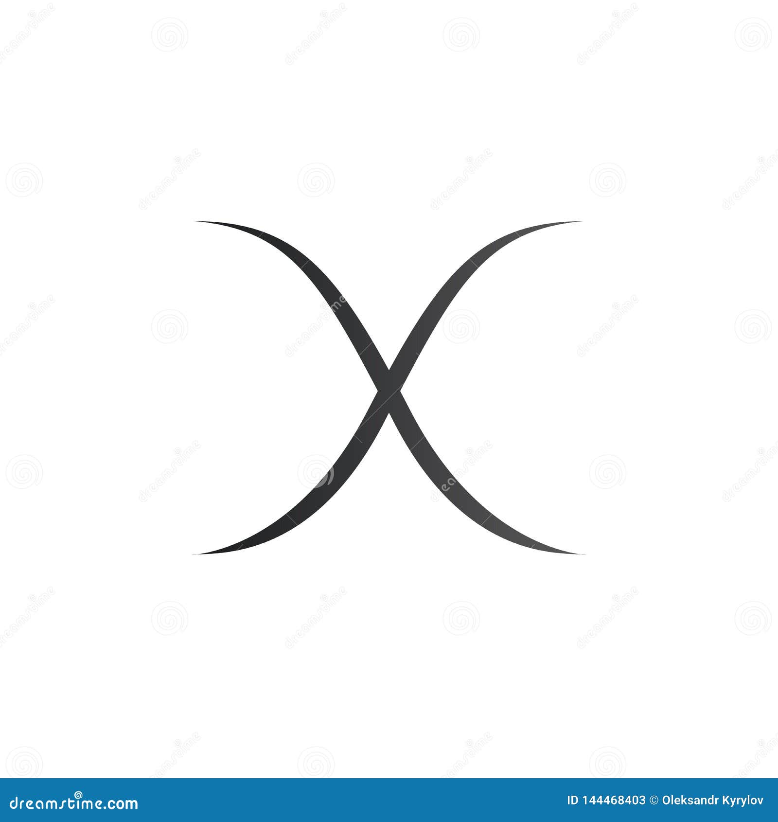 Letter X Wavy Logo Template. Vector Illustration Isolated on White ...