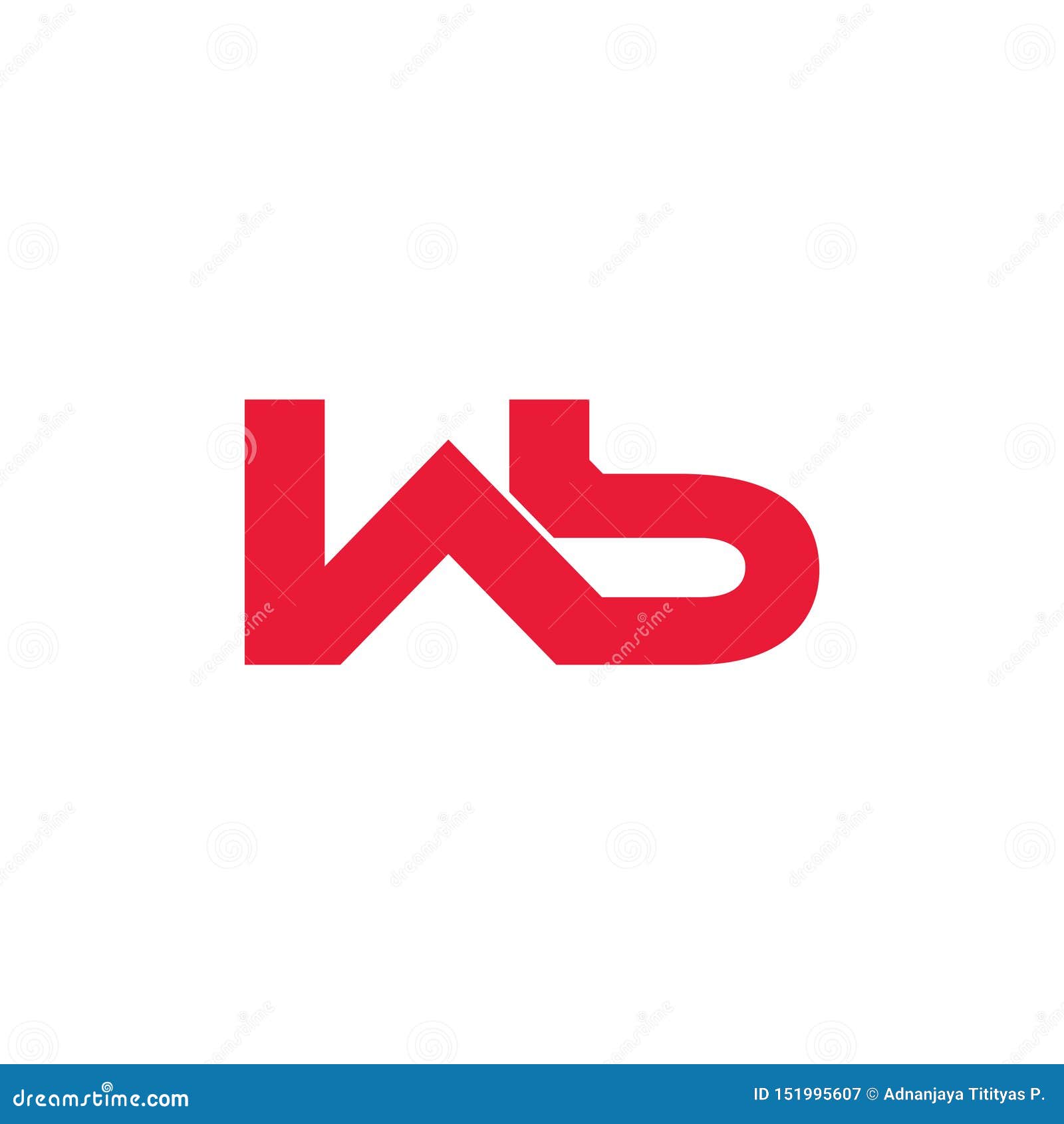 Letter Wb Linked Simple Geometric Logo Vector Stock Vector ...