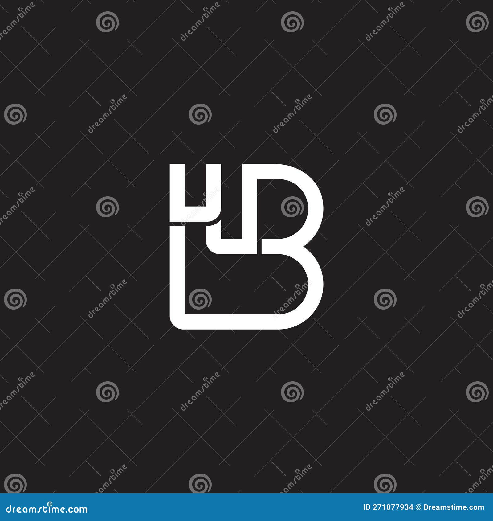 Letter Wb Simple Geometric Thin Line Logo Vector Stock Vector ...