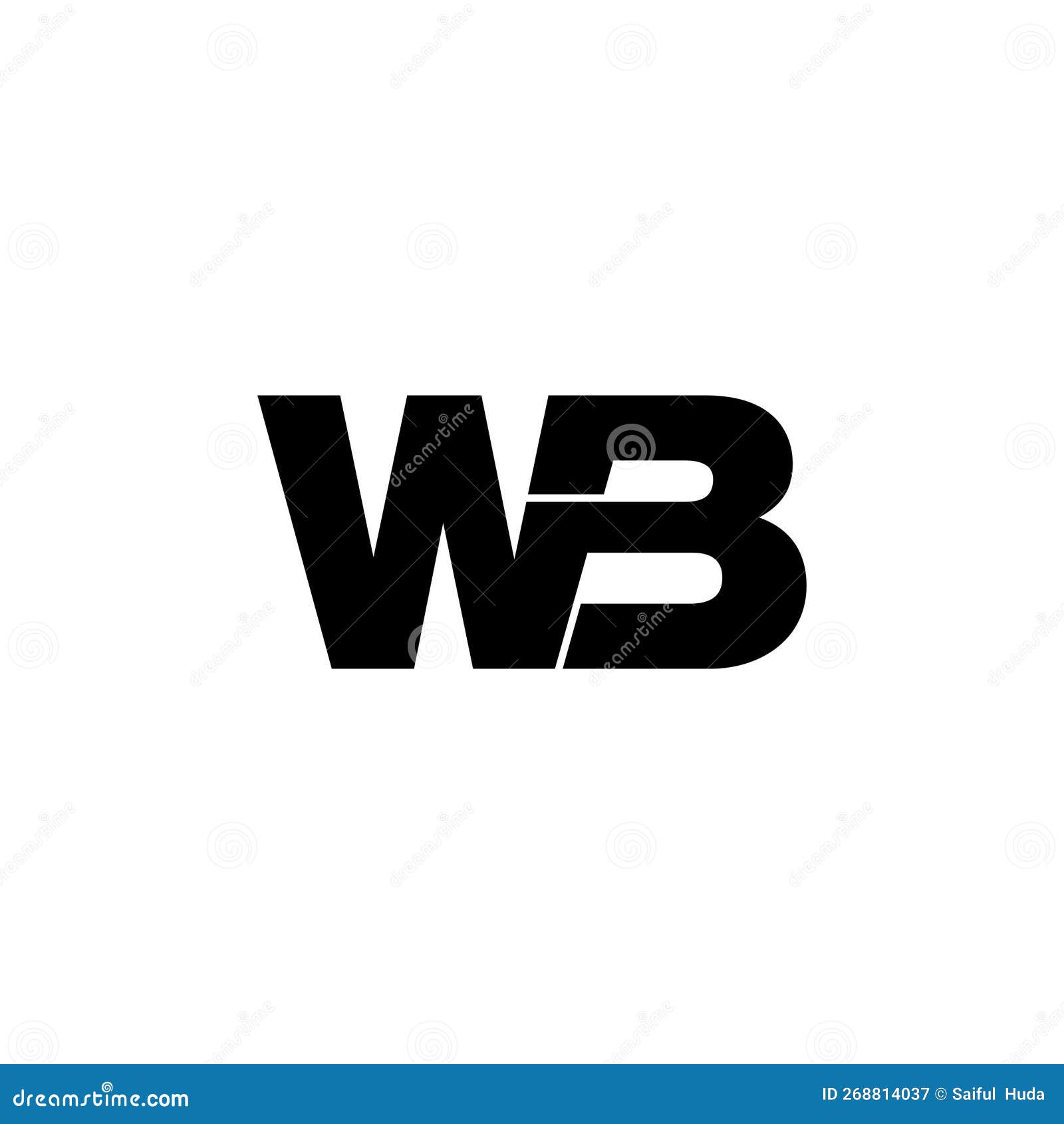 Letter WB Simple Logo Design Vector Stock Vector - Illustration of icon ...