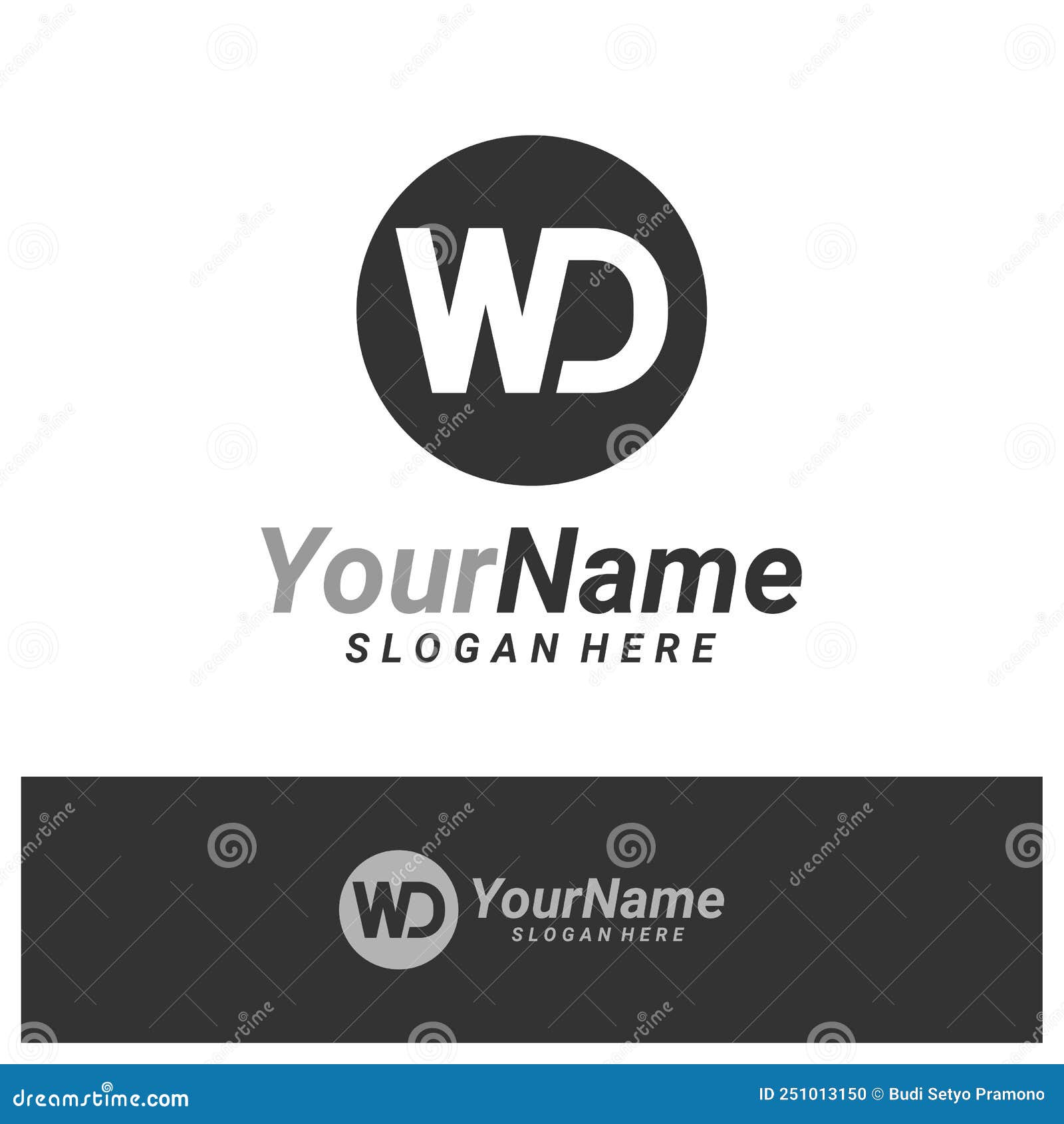 Letter WD Logo Design Template. Initial WD Logo Concept Vector Stock ...