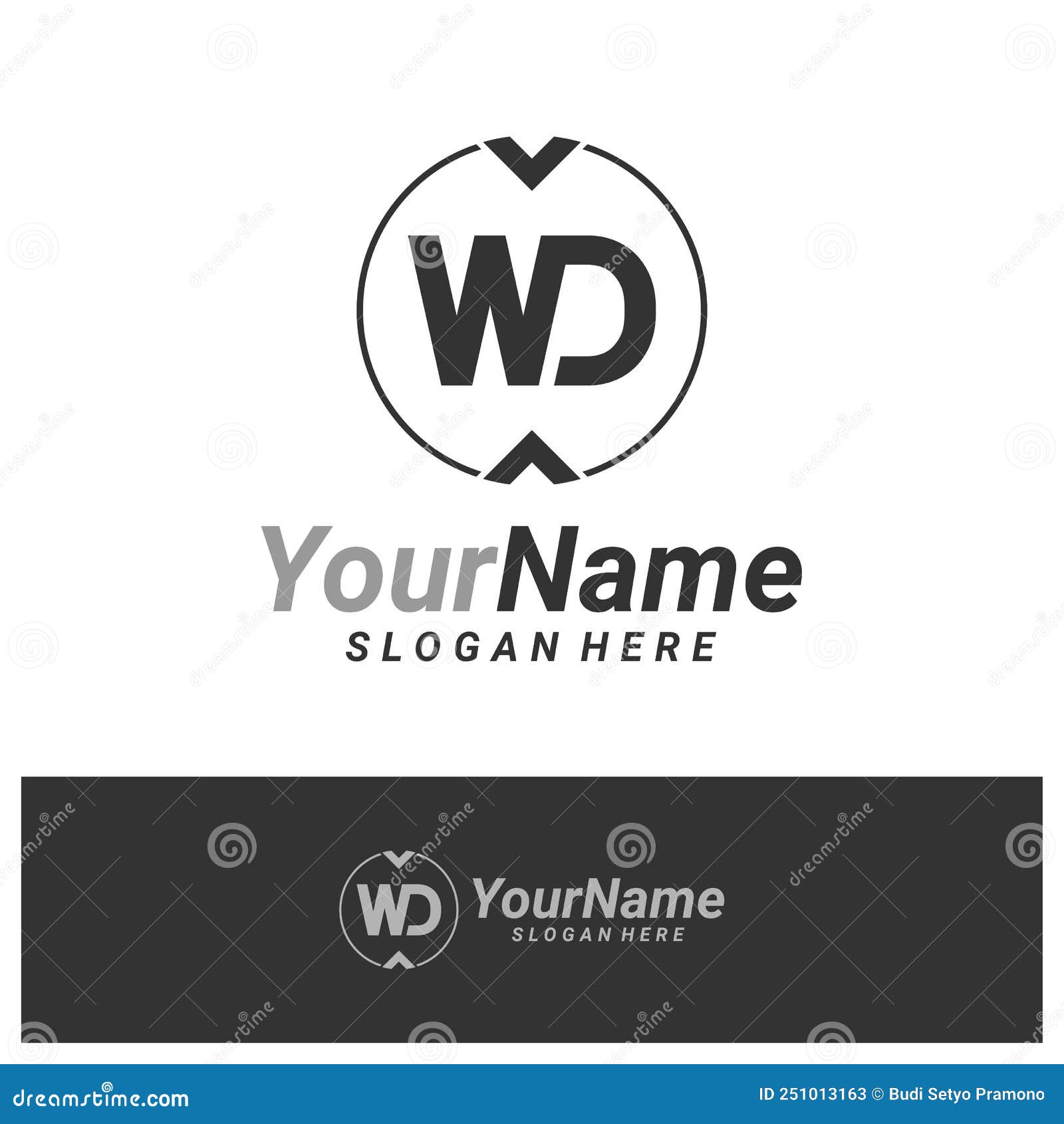 Letter WD Logo Design Template. Initial WD Logo Concept Vector Stock ...