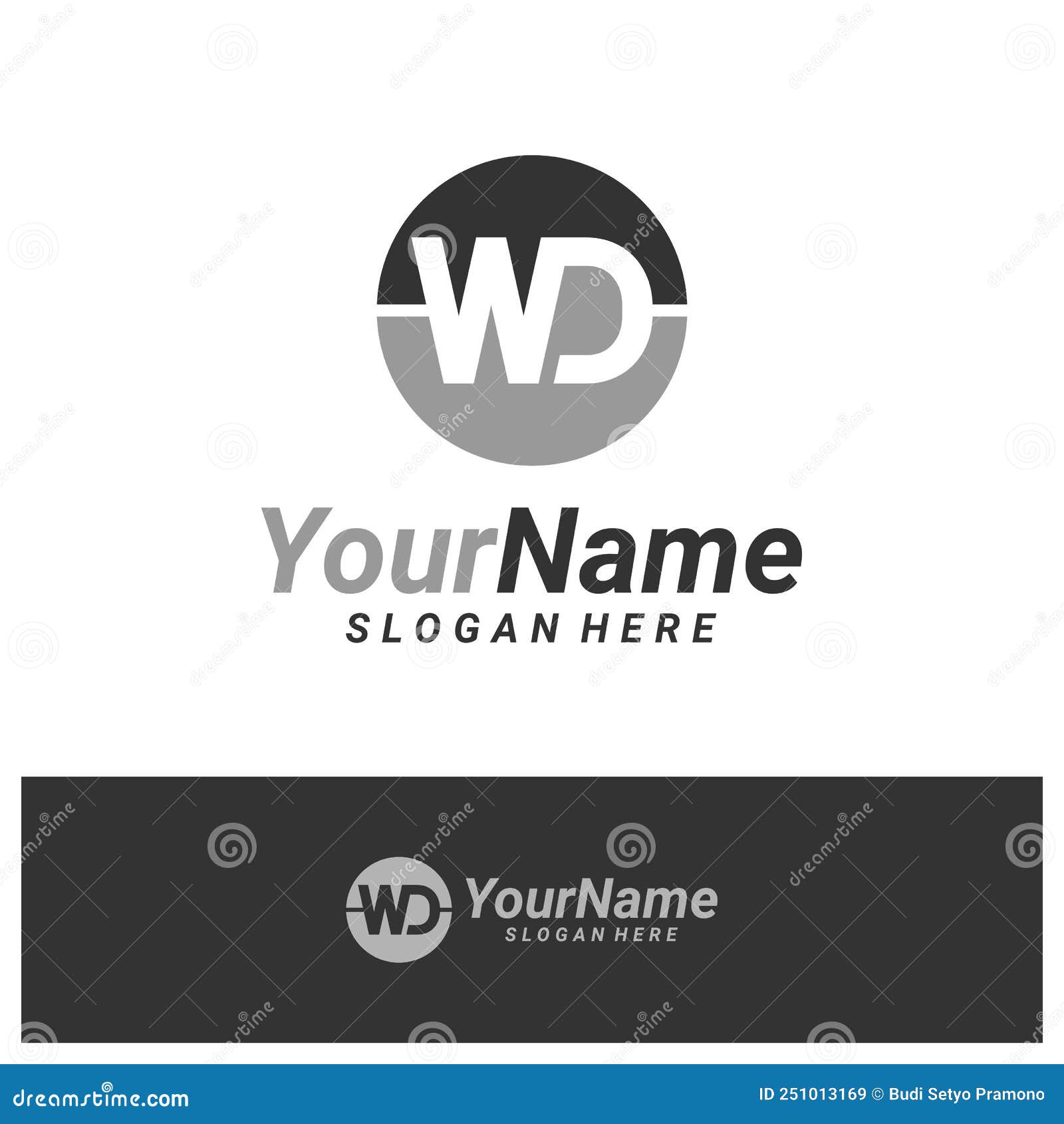 Letter WD Logo Design Template. Initial WD Logo Concept Vector Stock ...