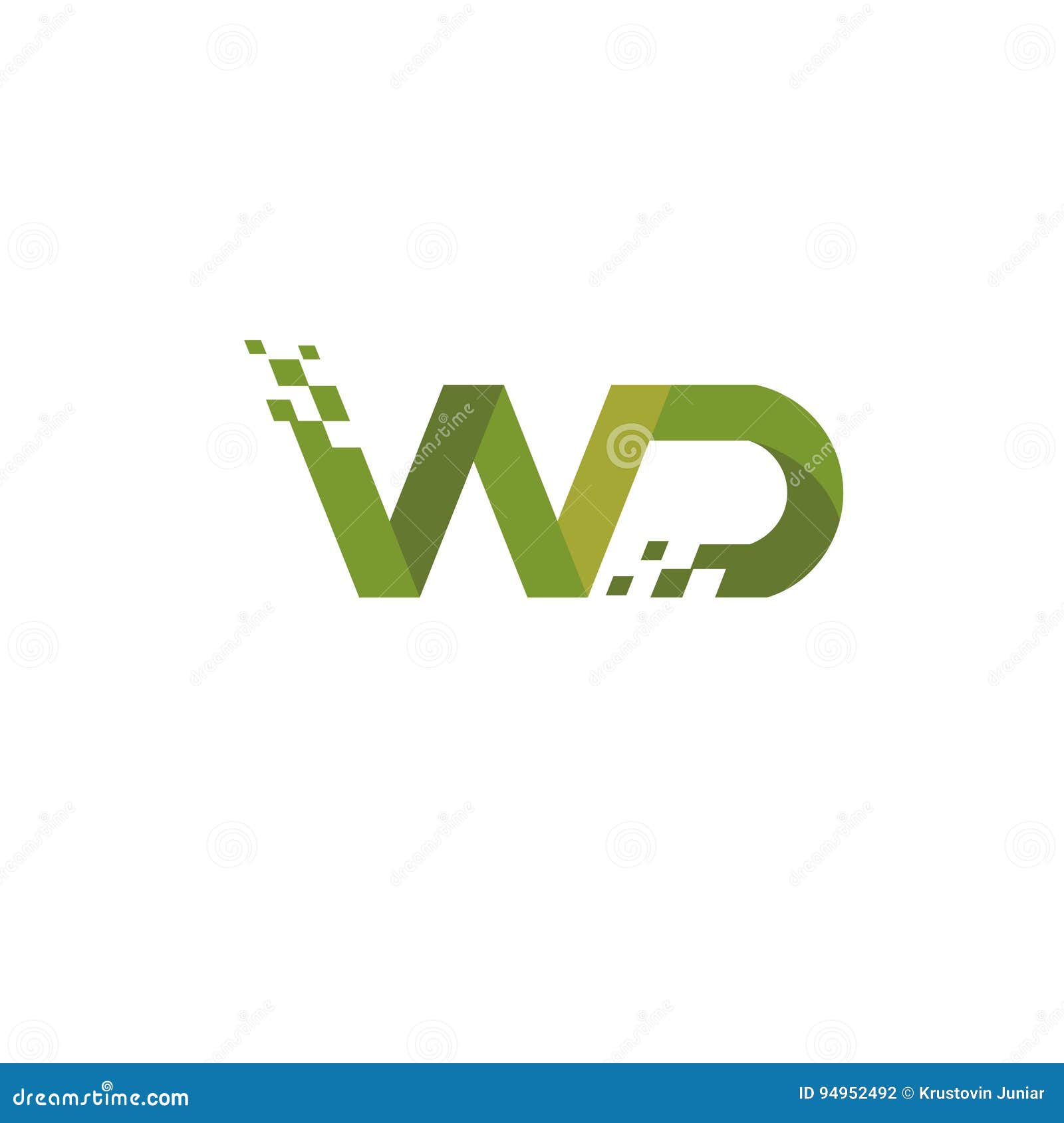 Letter WD Logo Digital Technology Style Stock Vector - Illustration of ...