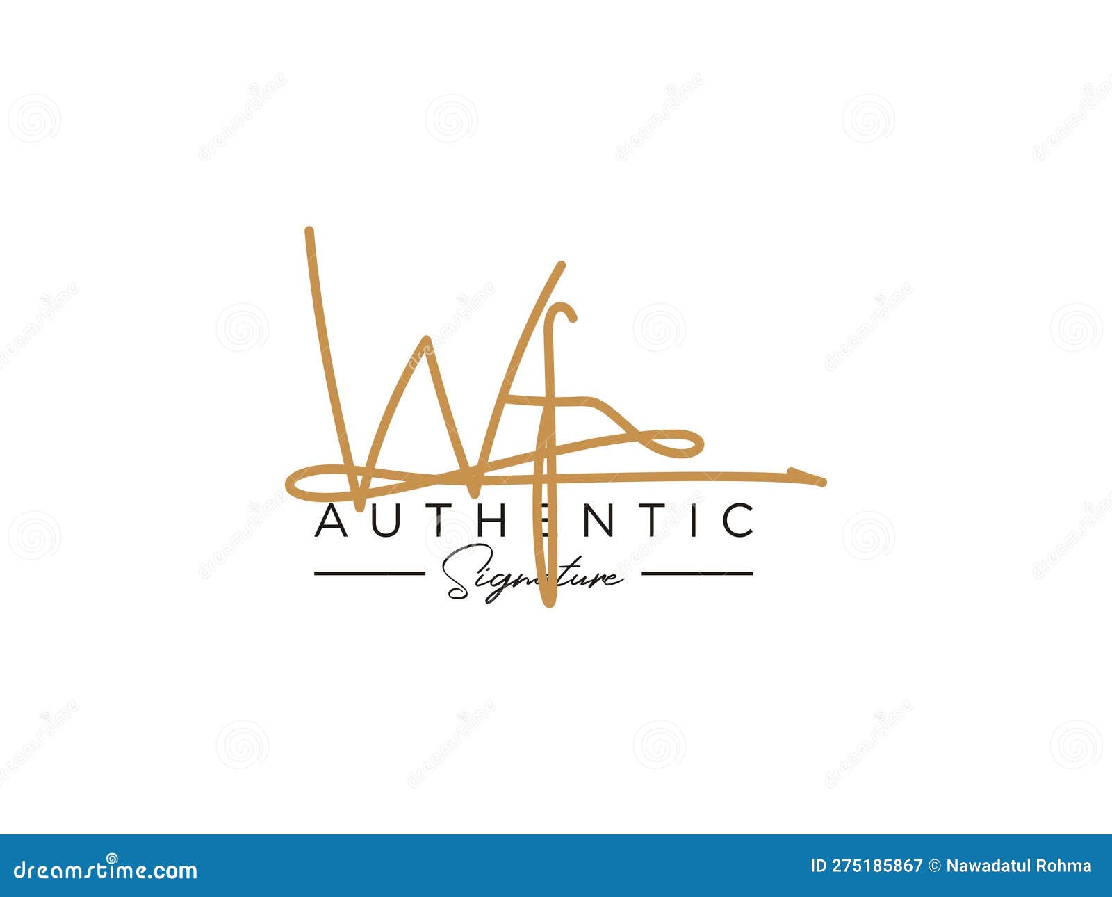 Letter WF Signature Logo Template Vector Stock Vector - Illustration of ...