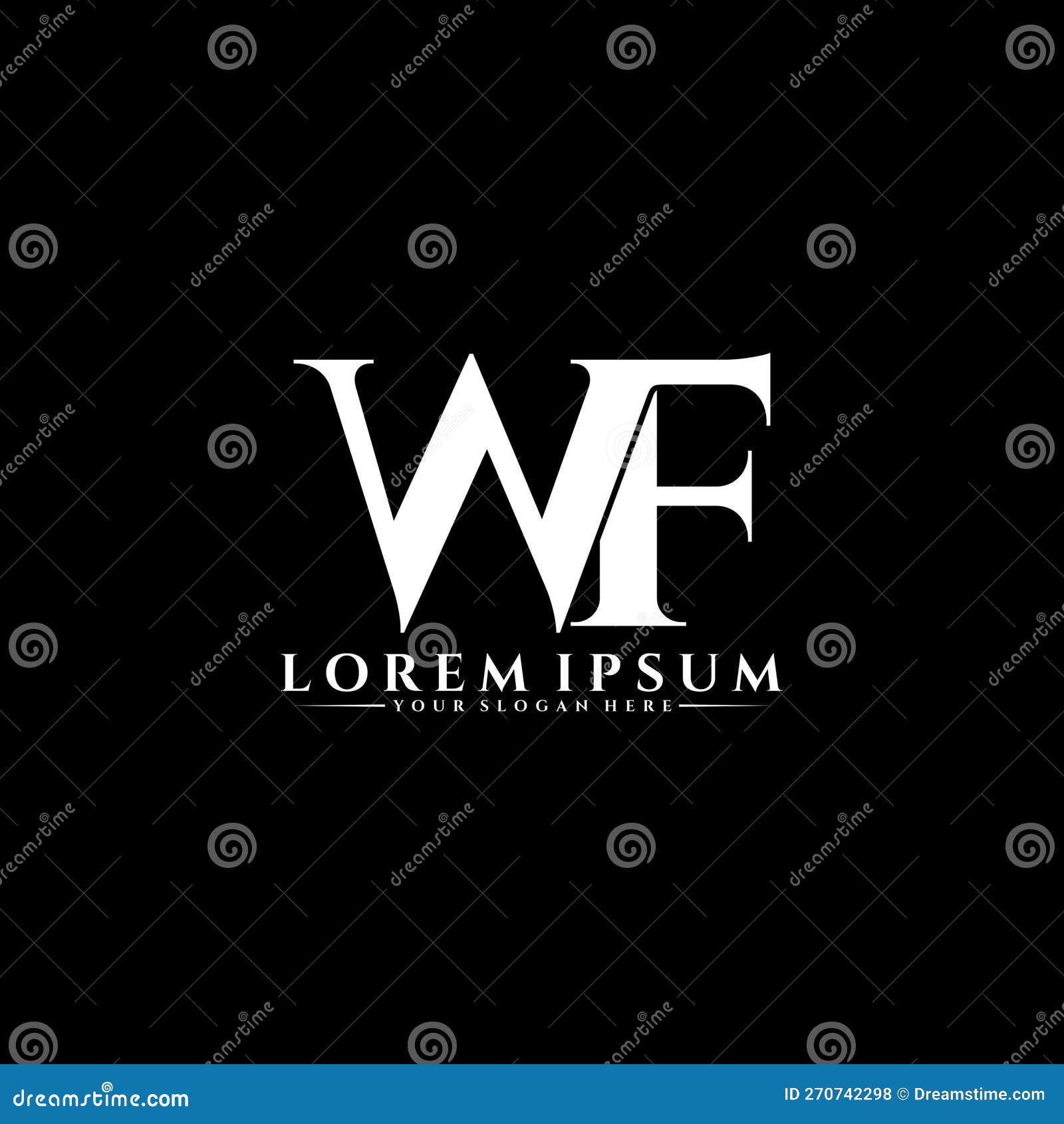 Letter WF Simple Logo Design Vector Stock Illustration - Illustration ...