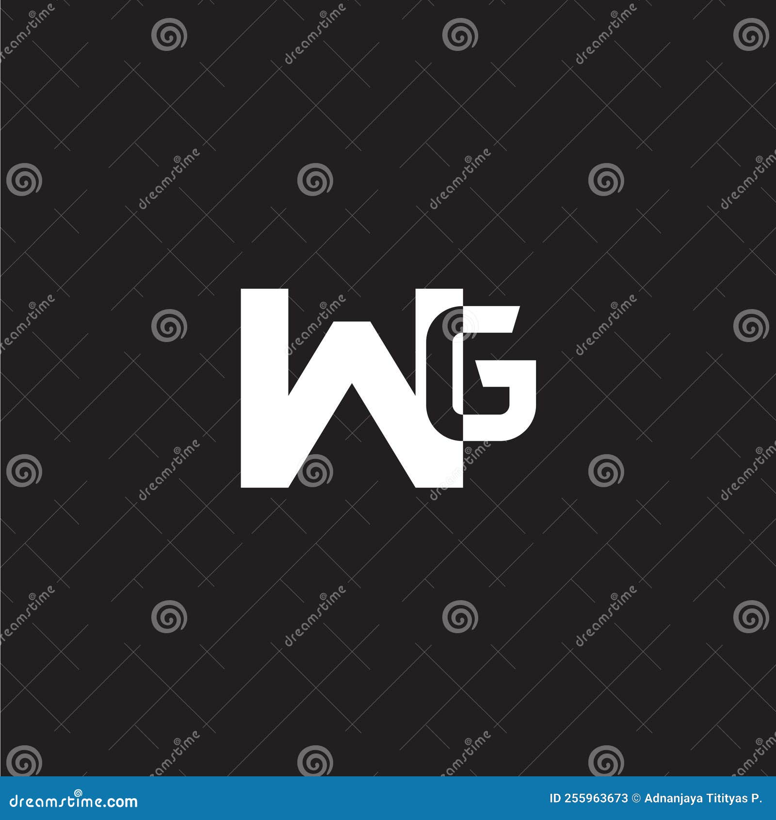 Letter Wg Simple Geometric Font Logo Vector Stock Vector - Illustration ...