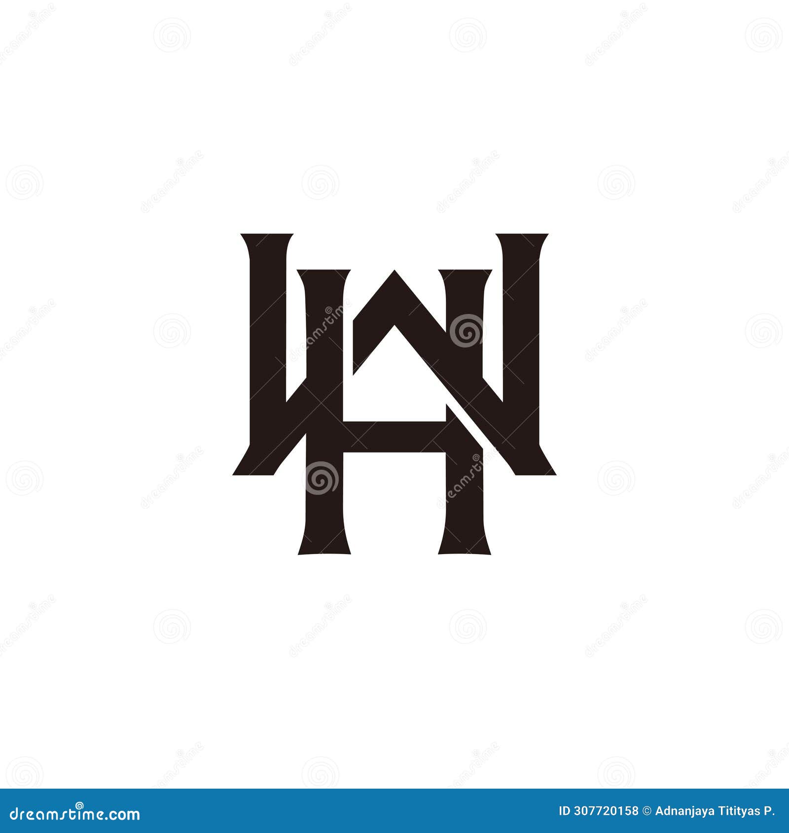 Letter Wh Linked Overlap Font Logo Vector Stock Vector - Illustration ...