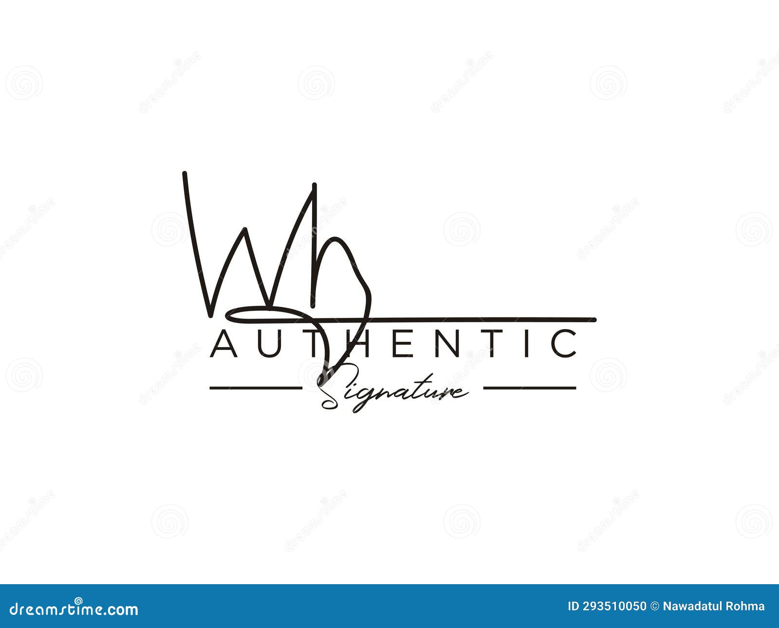 Letter WH Signature Logo Template Vector Stock Illustration ...